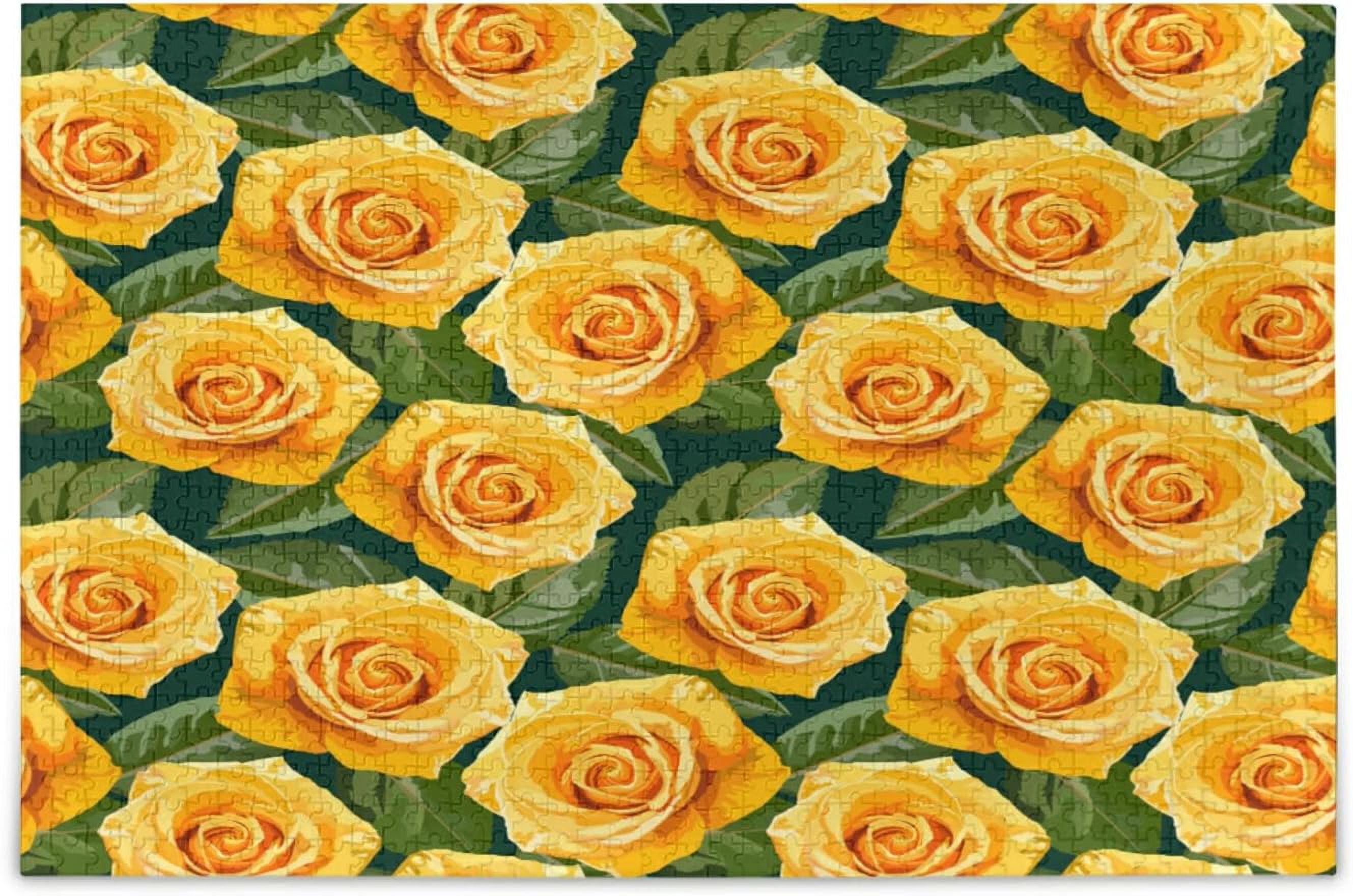 Dreamtimes Blooming Yellow Roses Jigsaw Puzzles, Puzzles for Adults 500 ...