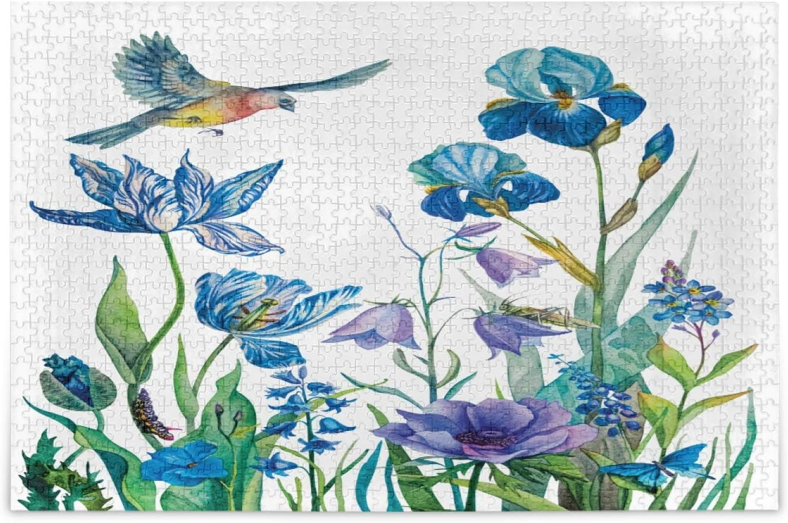 Dreamtimes Blue Butterfly Bird Puzzle for Adults 500 Piece Puzzles Game DIY Toys Creative Gift ...