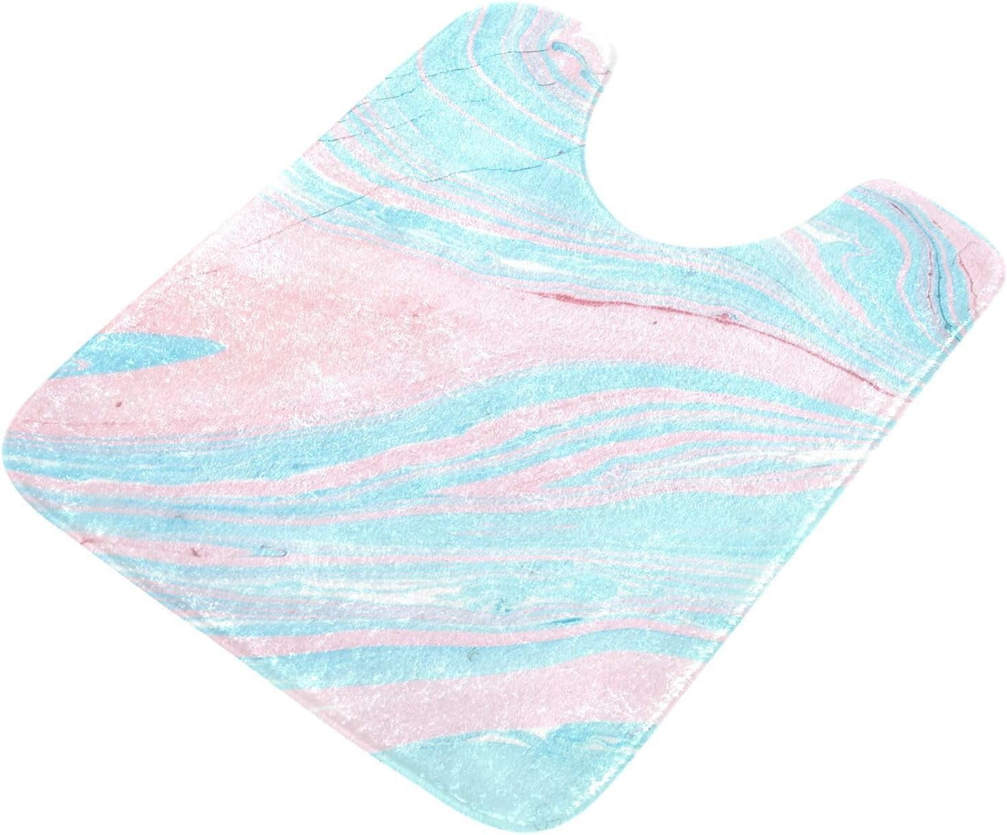 Dreamtimes Blue-Pink Marble Texture High Absorbent U-Shaped Contour ...