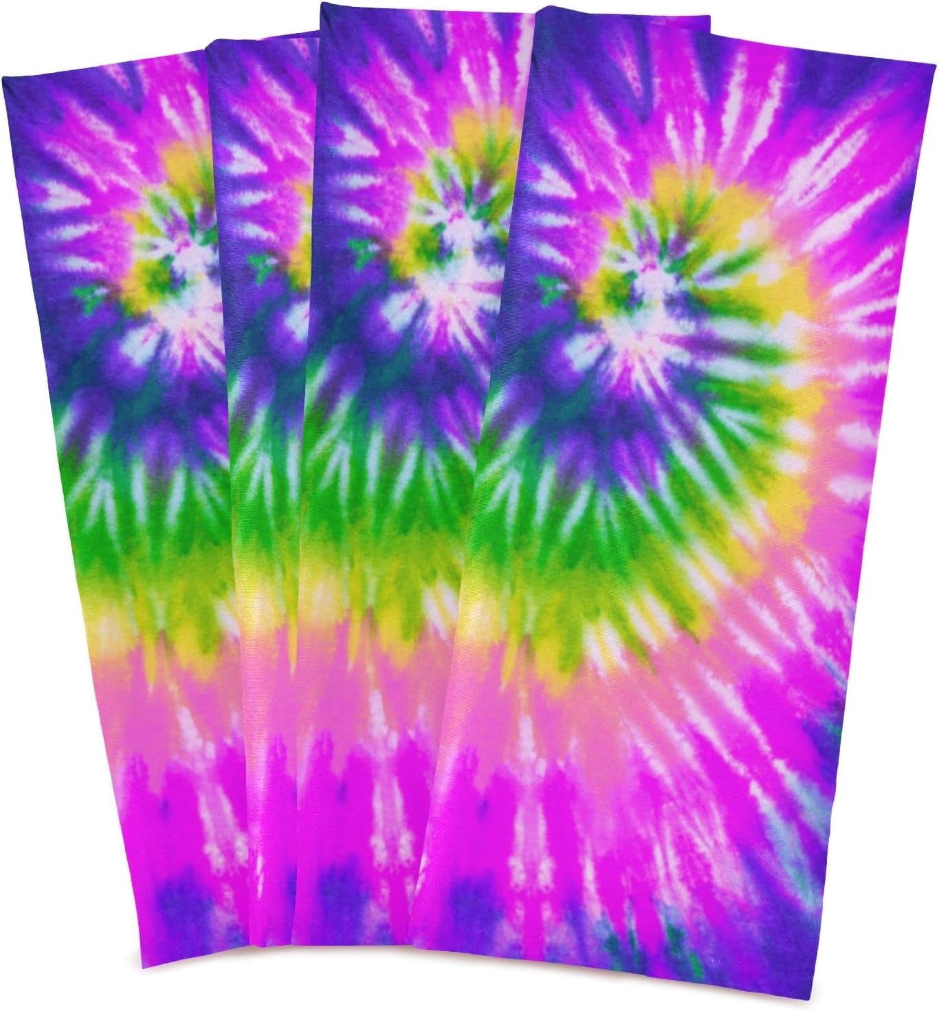 Dreamtimes Bright Colorful Tie Dye Kitchen Towels Set of 4 Dishcloths ...