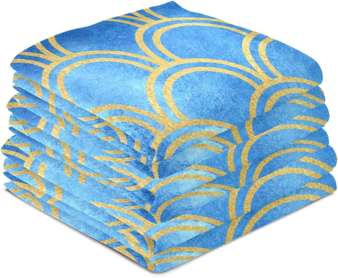 Dreamtimes Bright Fish Scale Kitchen Towels Set of 6 Dishcloths Hand ...