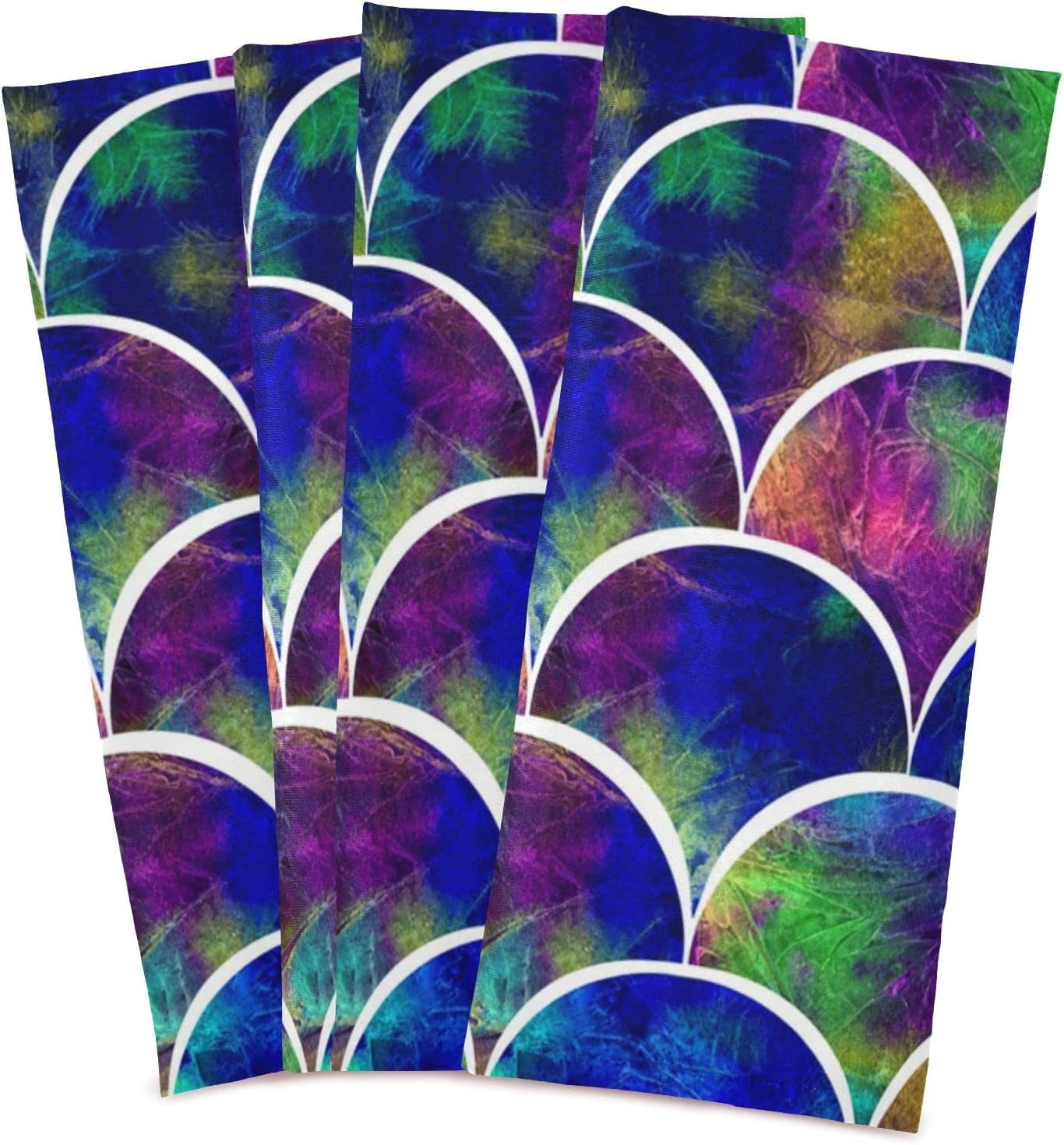 Dreamtimes Bright Mermaid Scales Kitchen Towels Set of 4 Dishcloths ...
