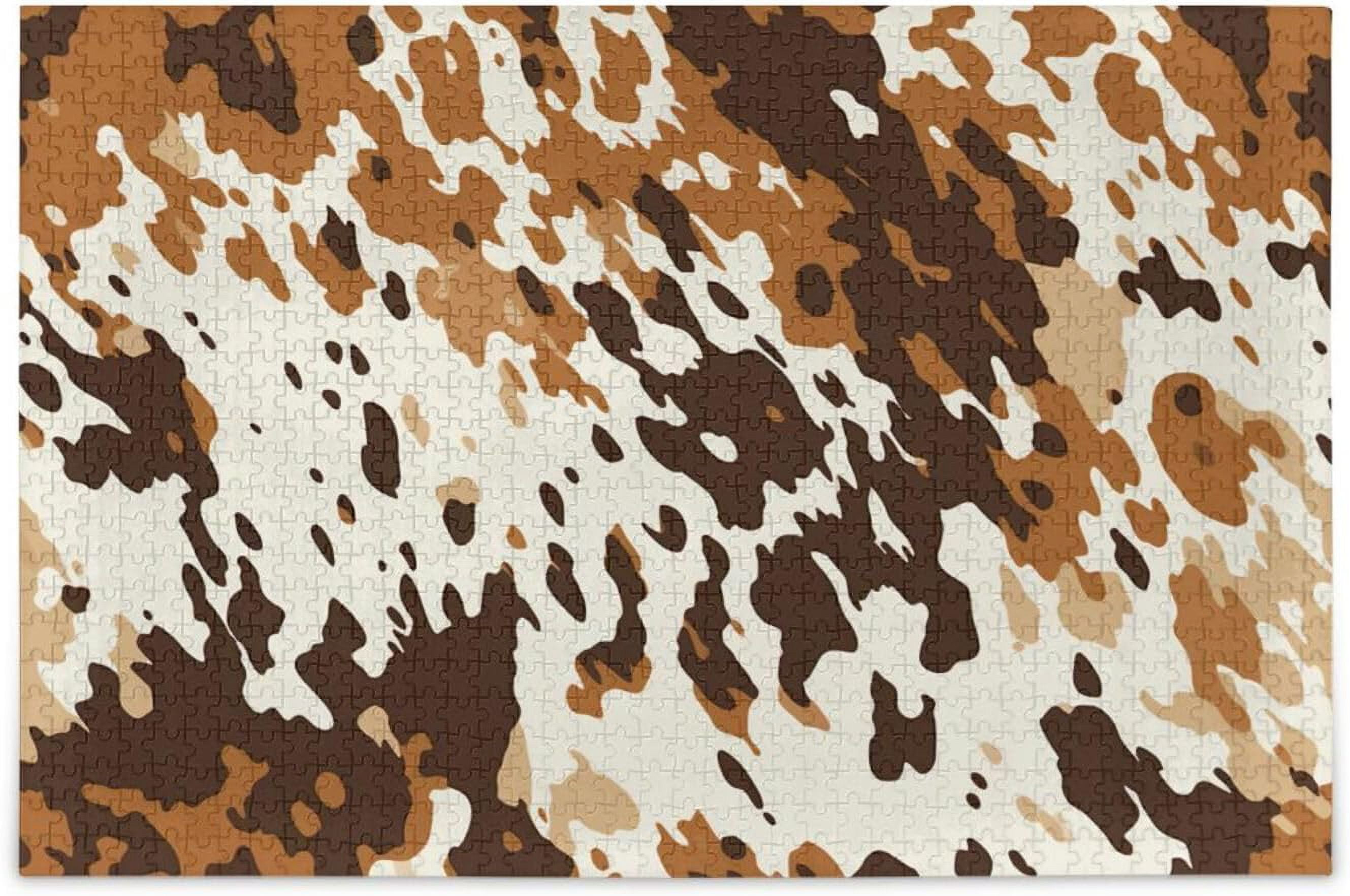 Dreamtimes Brown Cow Print Pattern Jigsaw Puzzles for Adults 500 Pieces ...