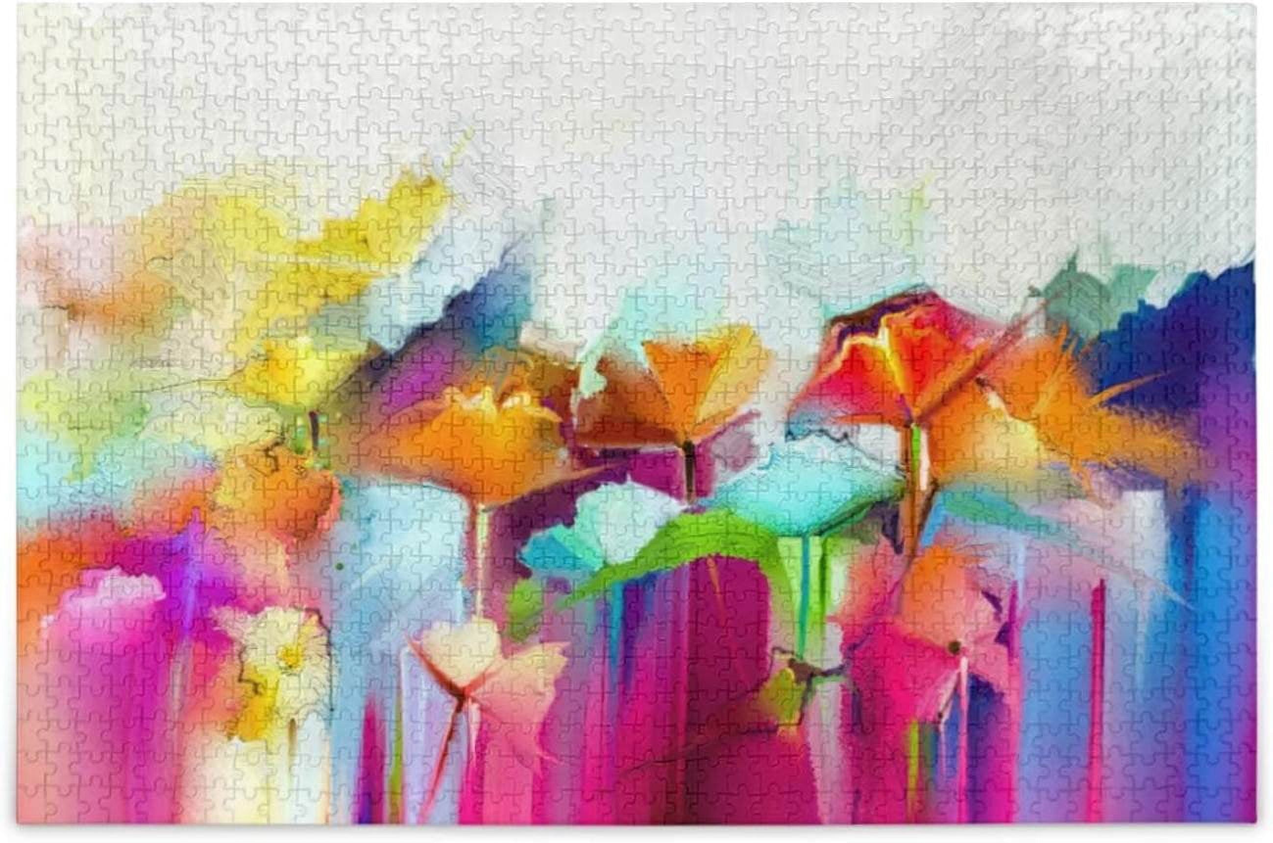 Dreamtimes Brushstrokes Painting Colorful Flowers Jigsaw Puzzles for ...