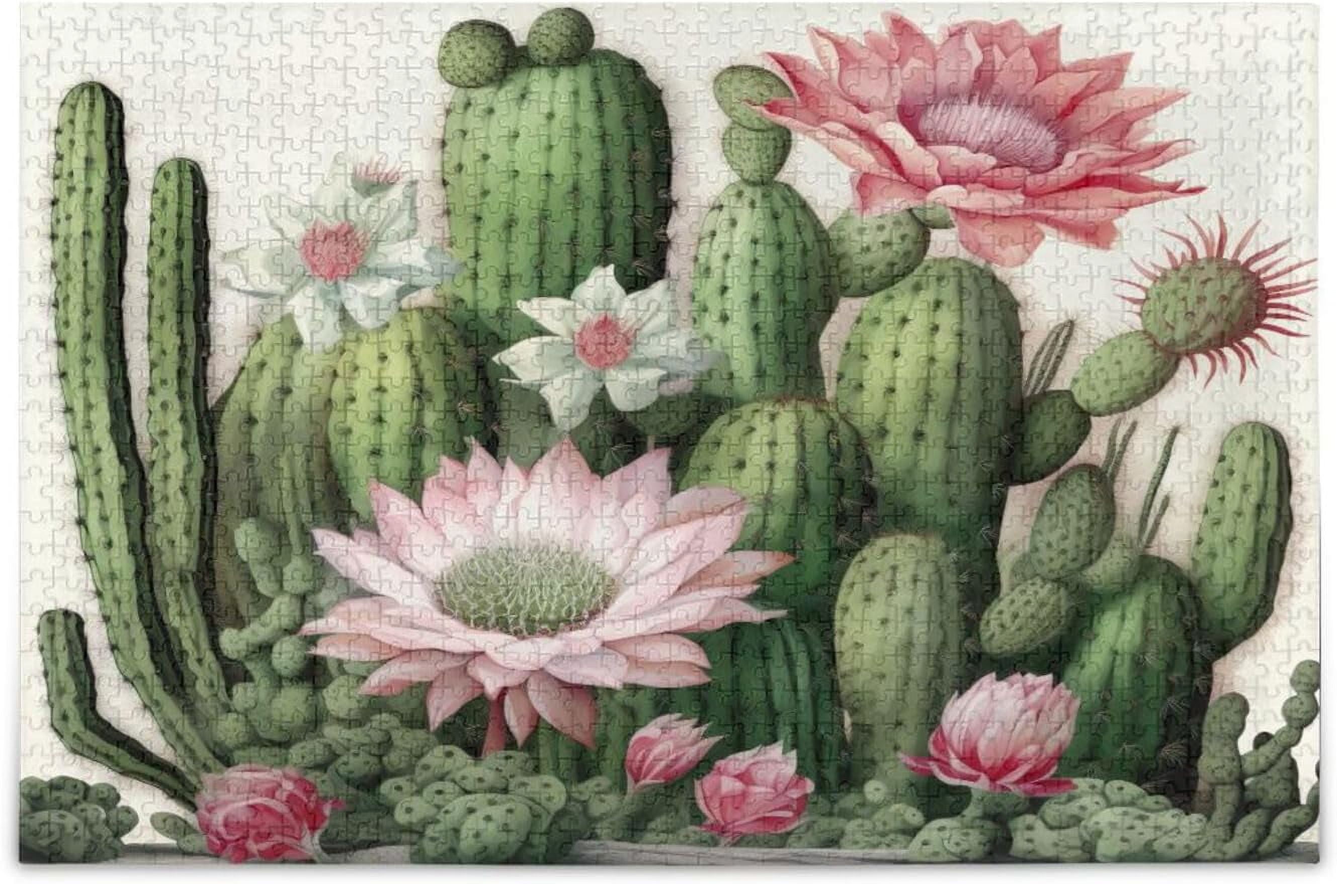 Dreamtimes Cactus Flower Jigsaw Puzzles, Puzzles for Adults 1000 Pieces ...