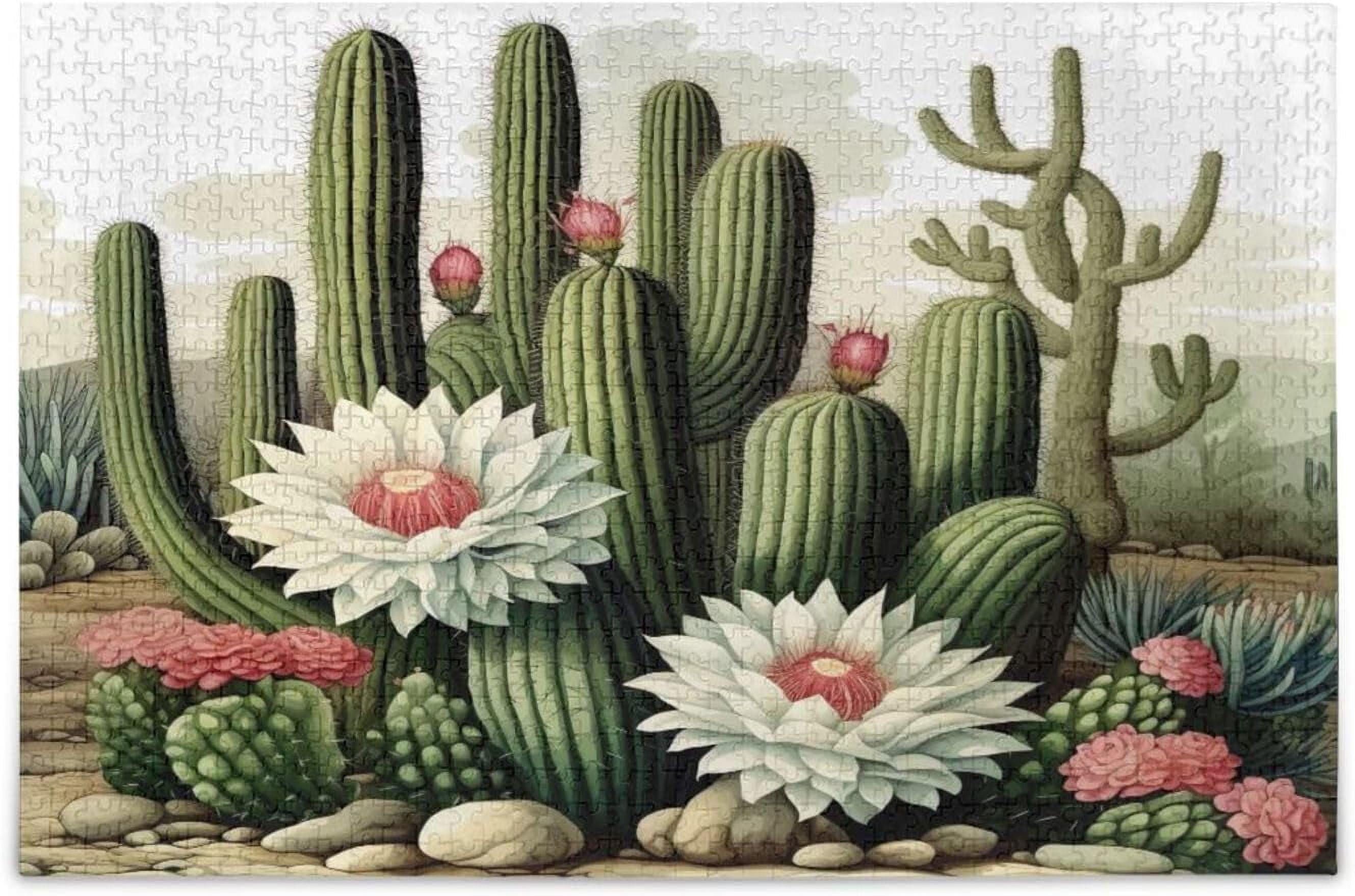 Dreamtimes Cactus Flower Jigsaw Puzzles, Puzzles for Adults 1000 Pieces ...