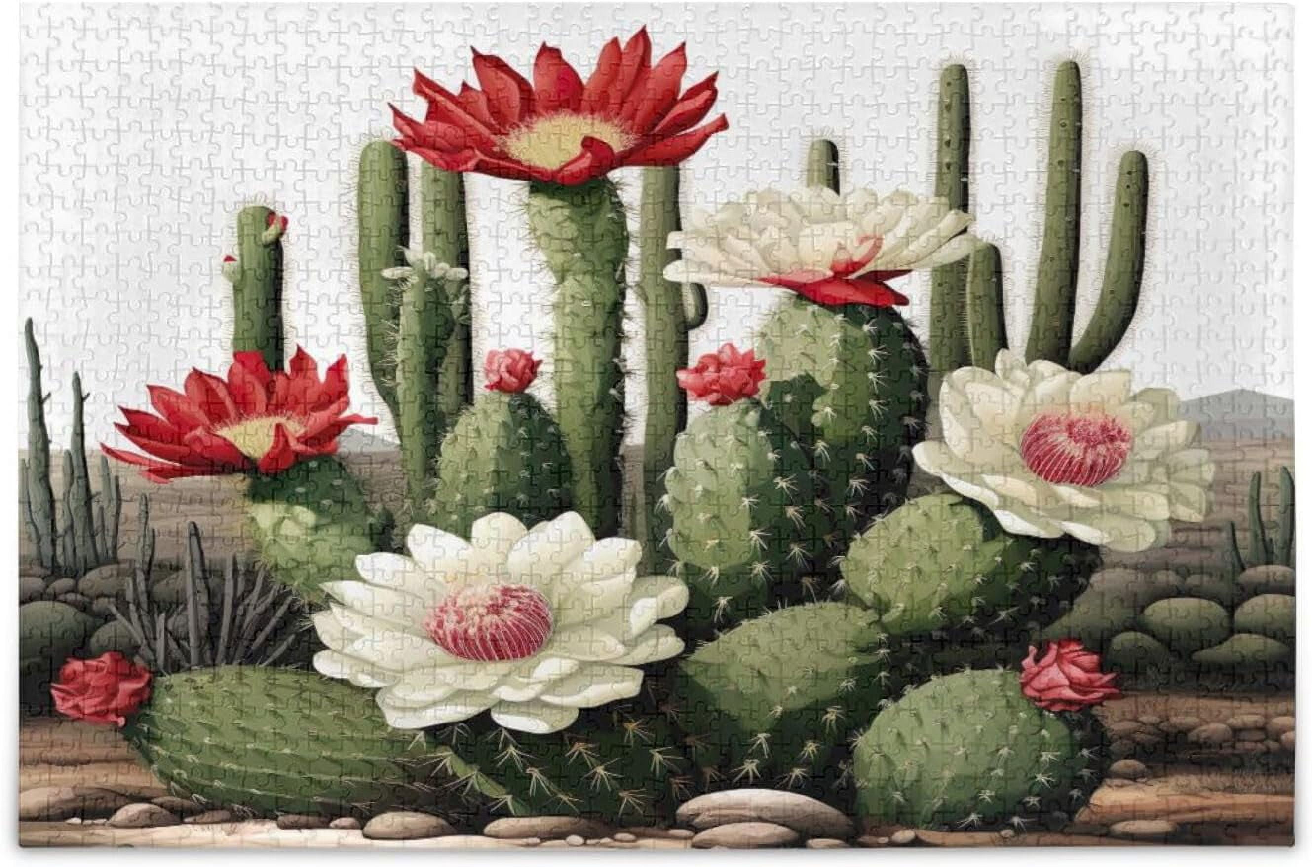 Dreamtimes Cactus Flower Jigsaw Puzzles, Puzzles for Adults 500 Pieces ...