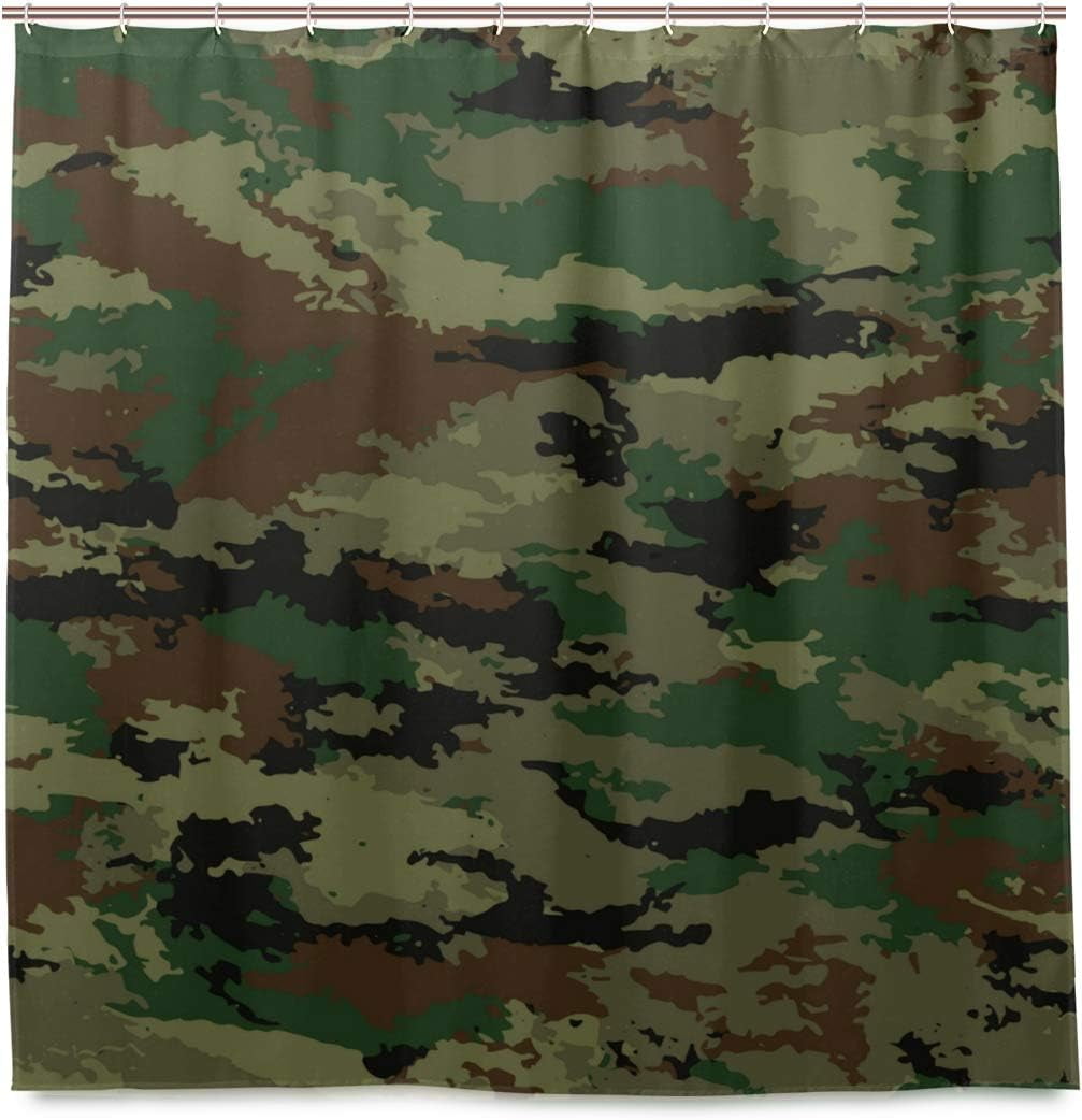 Dreamtimes Camouflage Military Background Bath Shower Curtain Liners 72