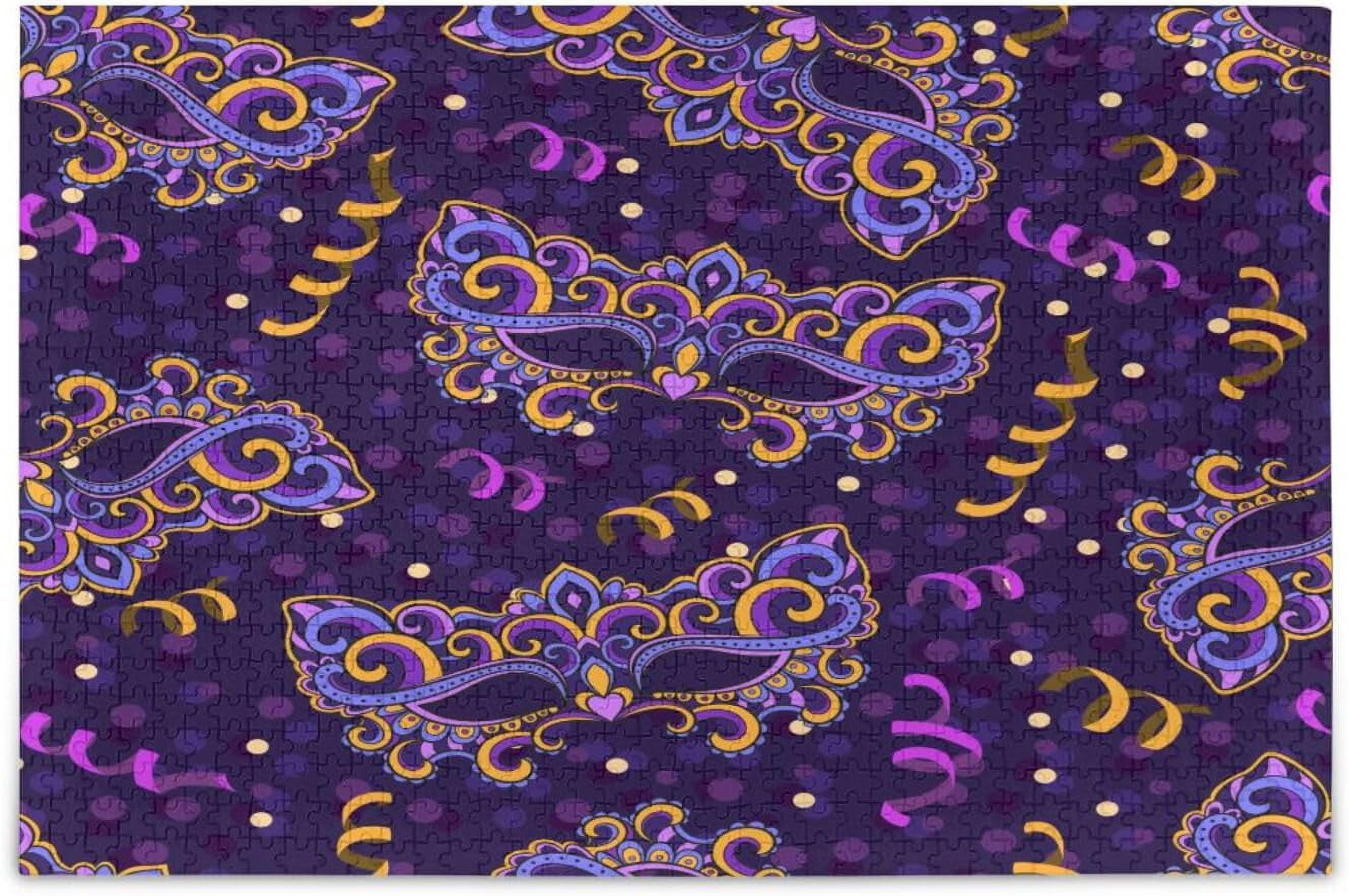 Dreamtimes Carnival Masks Puzzle 500 Pieces - Wooden Jigsaw Puzzles for ...