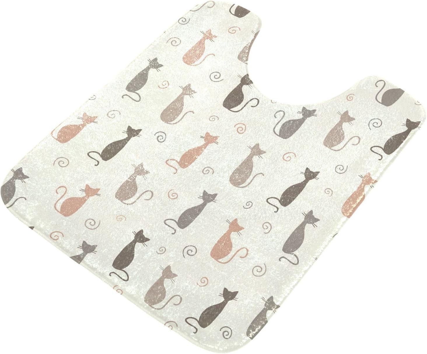 Dreamtimes Cartoon Cat High Absorbent U-Shaped Contour Toilet Rugs ...