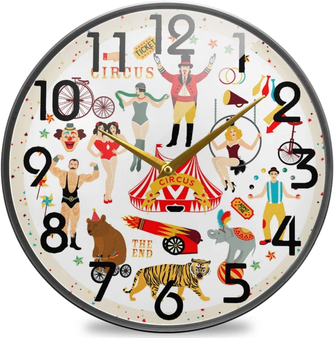 Dreamtimes Cartoon Circus Vintage Icons Collection Round Pattern Round ...