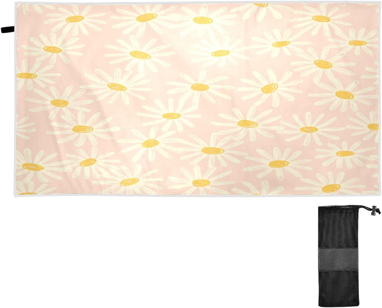 Dreamtimes Cartoon Cute Flowers Beach Towel,Absorbent Quick Dry Sport ...