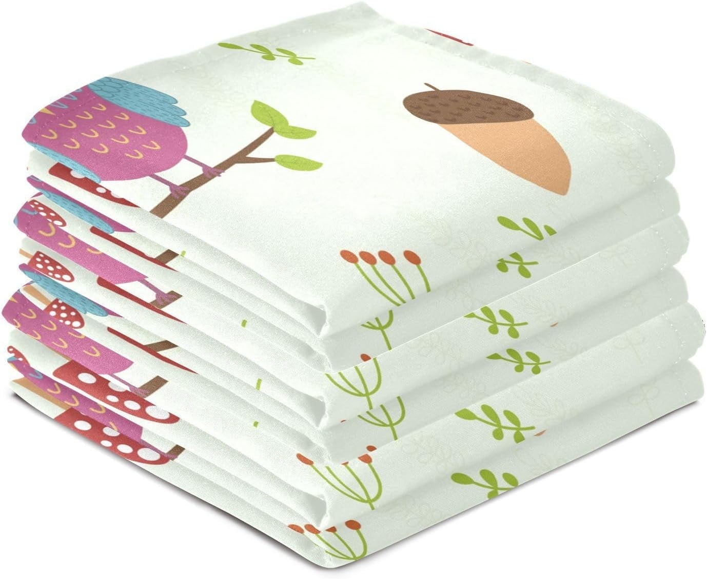 Dreamtimes Cartoon Cute Owl Kitchen Dish Towels 6 Piece,Absorbent Soft ...