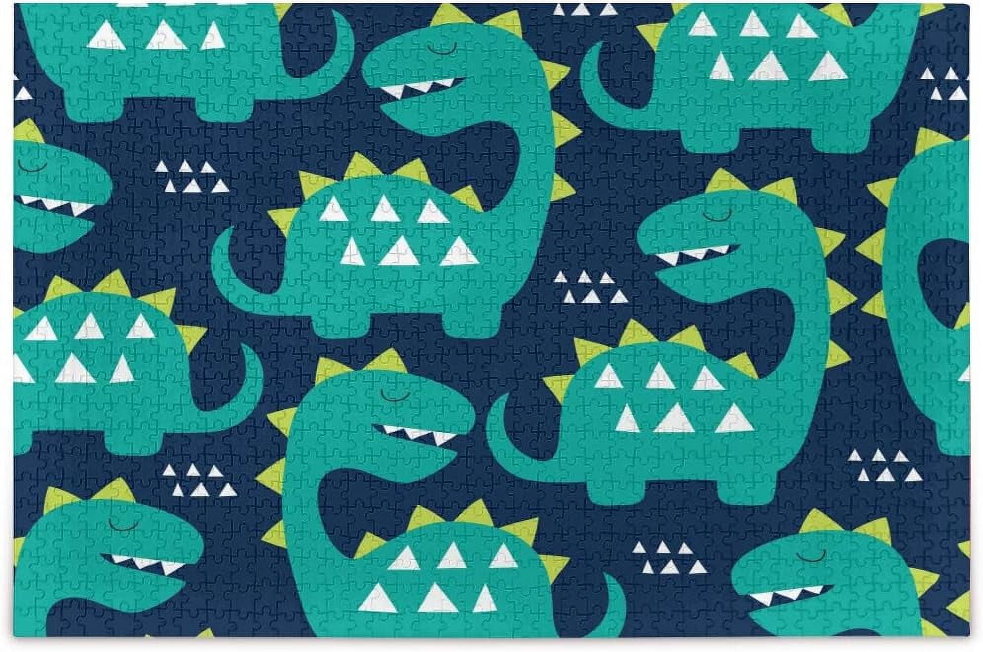 Dreamtimes Cartoon Dinosaur Animal Geometric Triangle On Dark Blue ...