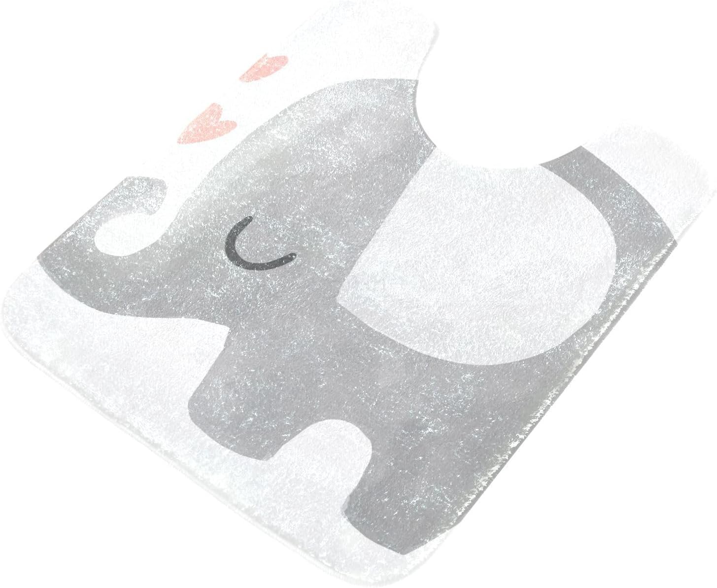 Dreamtimes Cartoon Elephant High Absorbent U-Shaped Contour Toilet Rugs ...