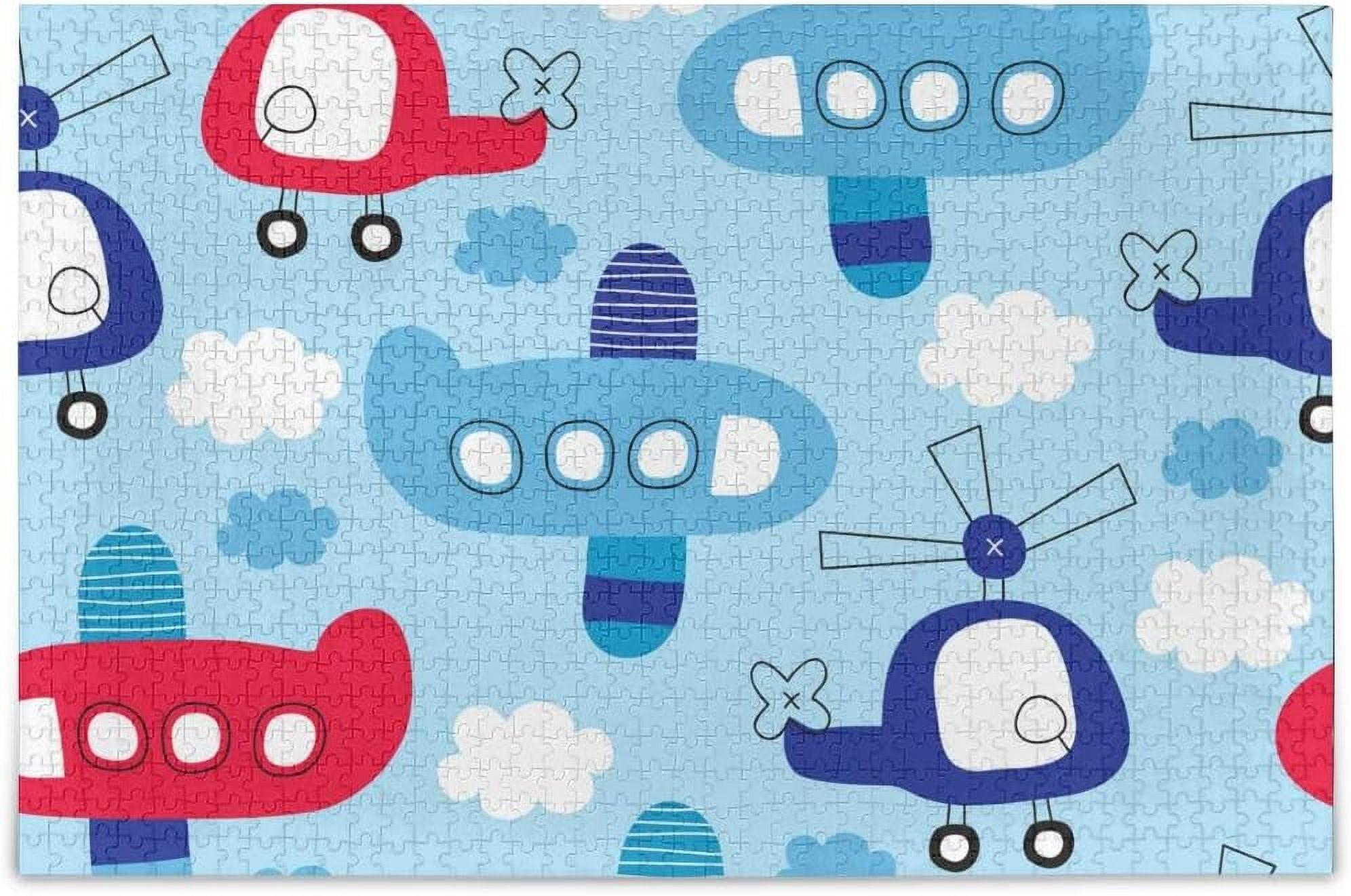 Dreamtimes Cartoon Helicopter Airplane Pattern with Cloud On Blue Sky ...