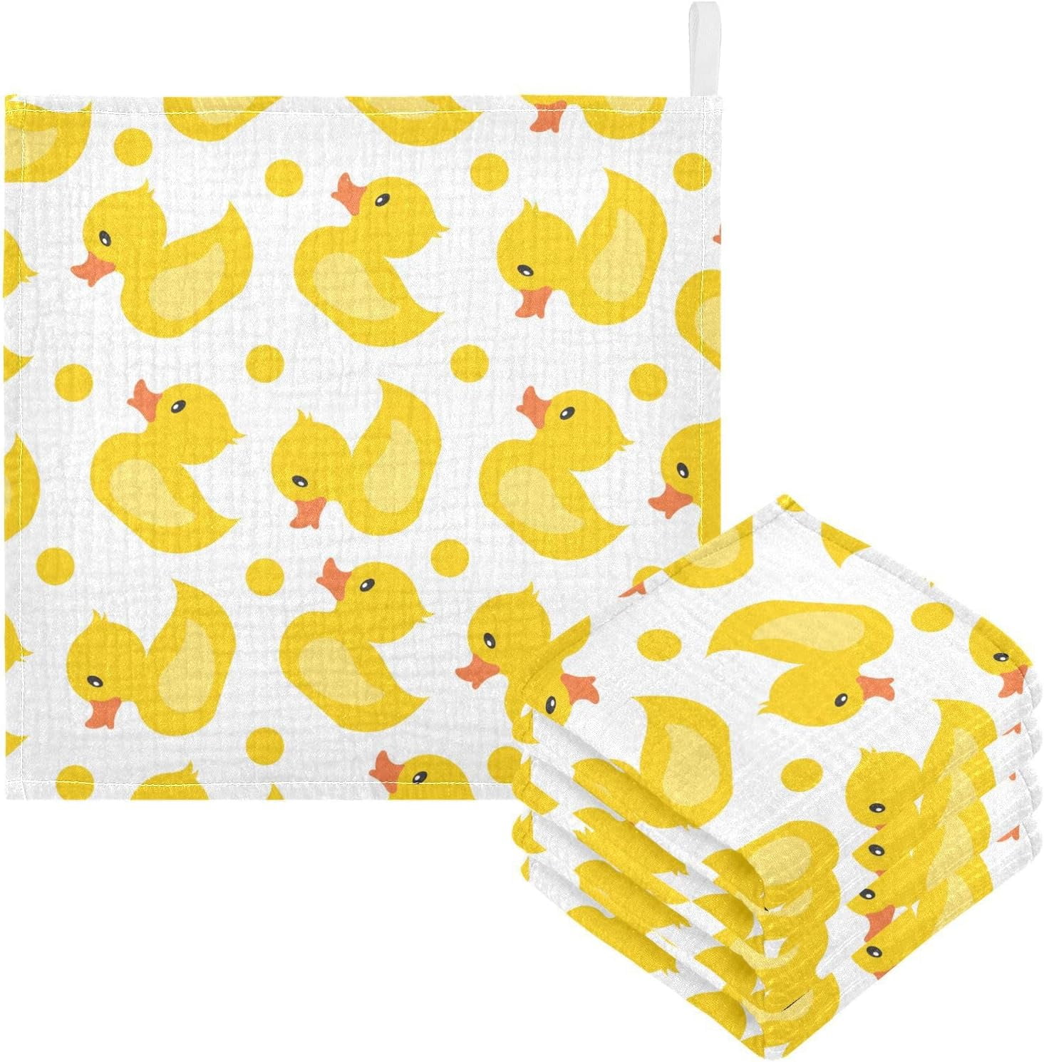 Dreamtimes Cartoon Rubber Ducks Pattern Baby Muslin Washcloths Face ...