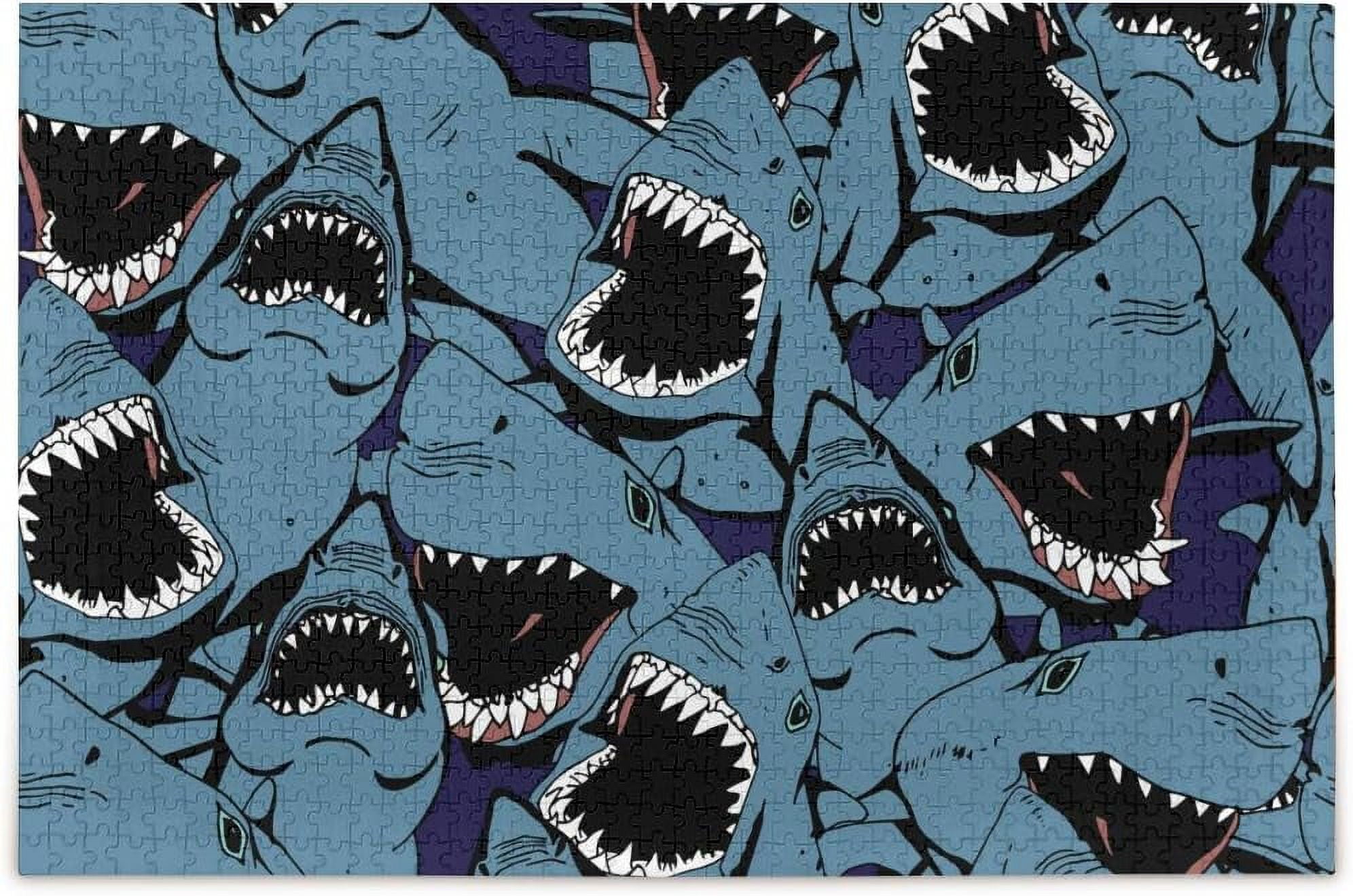 Dreamtimes Cartoon Shark Pattern Ocean Animal Marine Sea Life Print ...