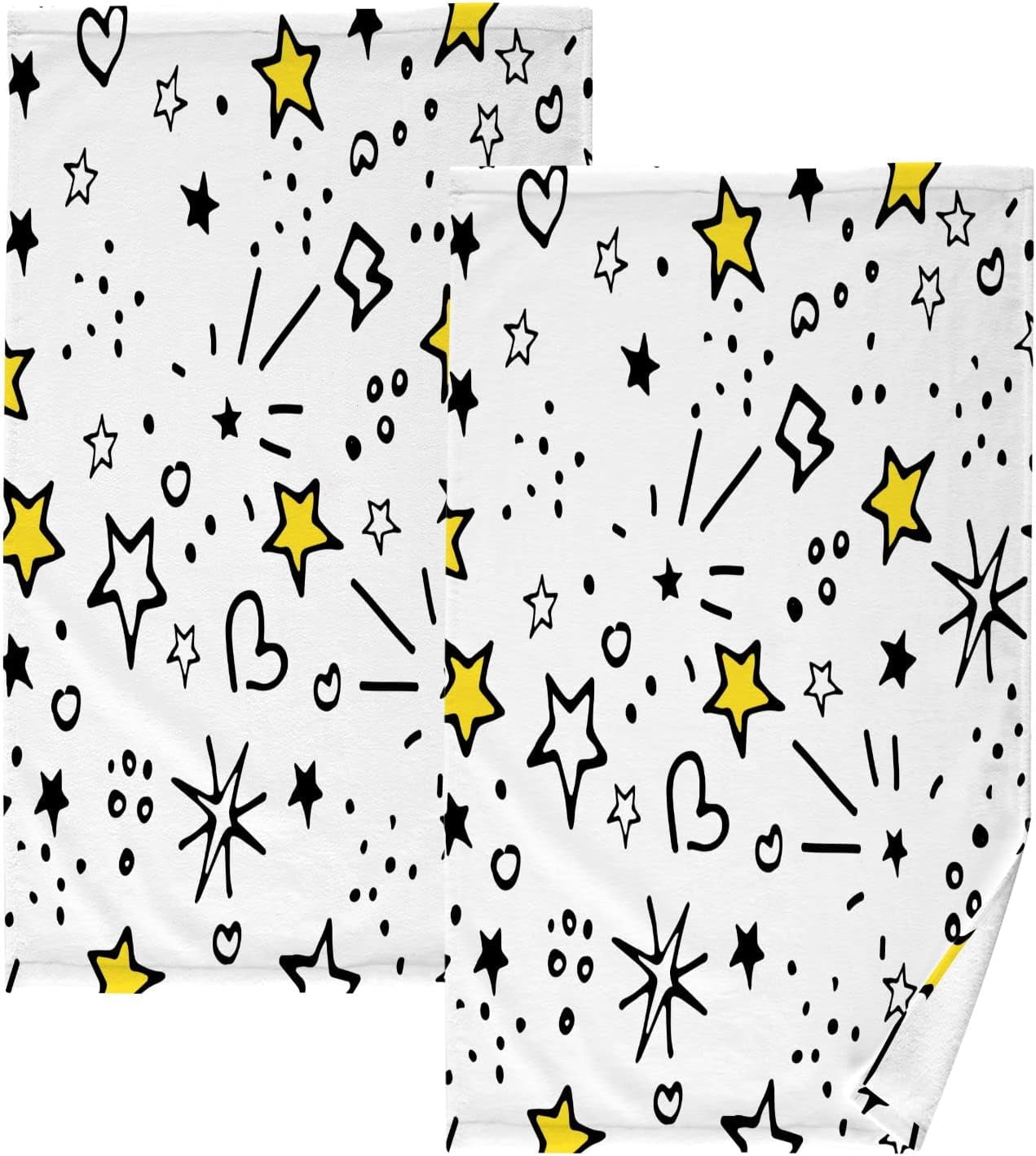 Dreamtimes Cartoon Star Pattern Ultra Soft 2 PCS Towel Set, Highly ...