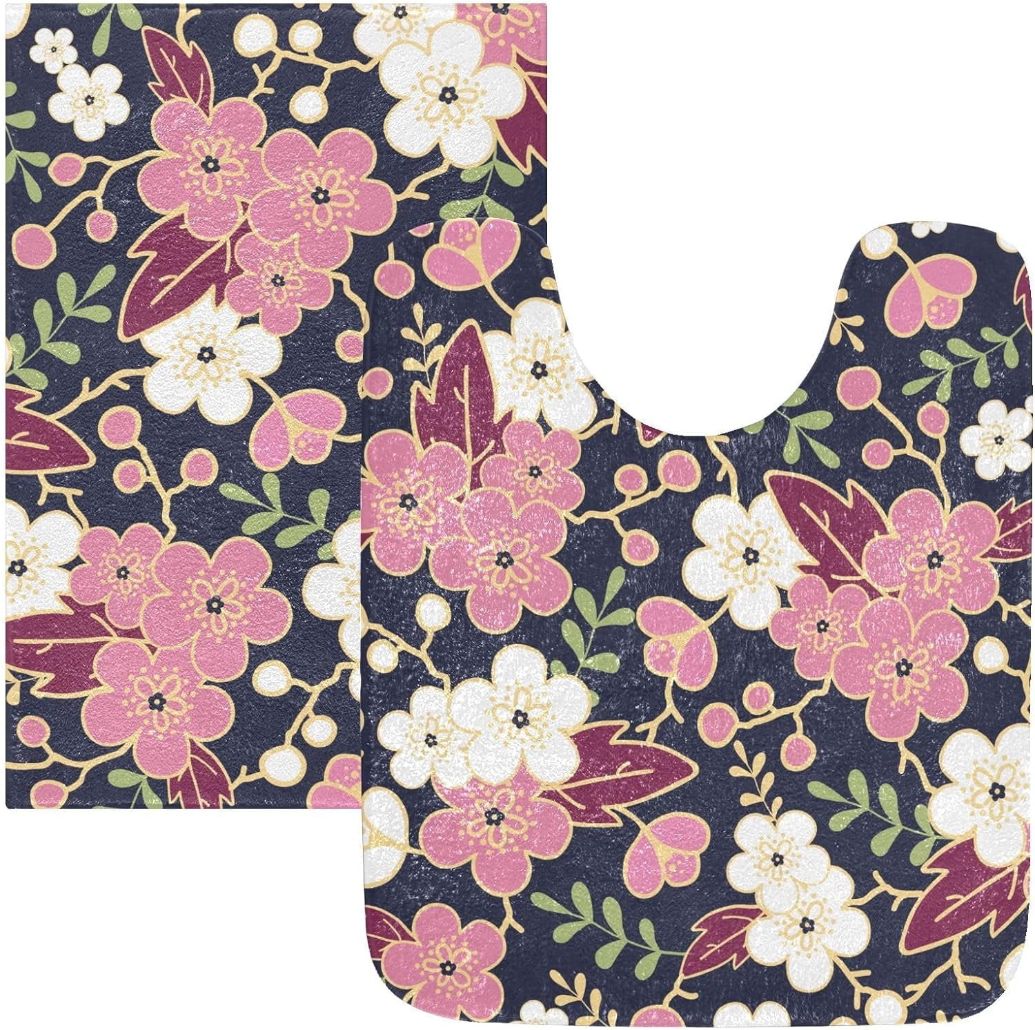 Dreamtimes Cherry Blossom Flowers Flroal Sakura Bath Mat for Bathroom ...