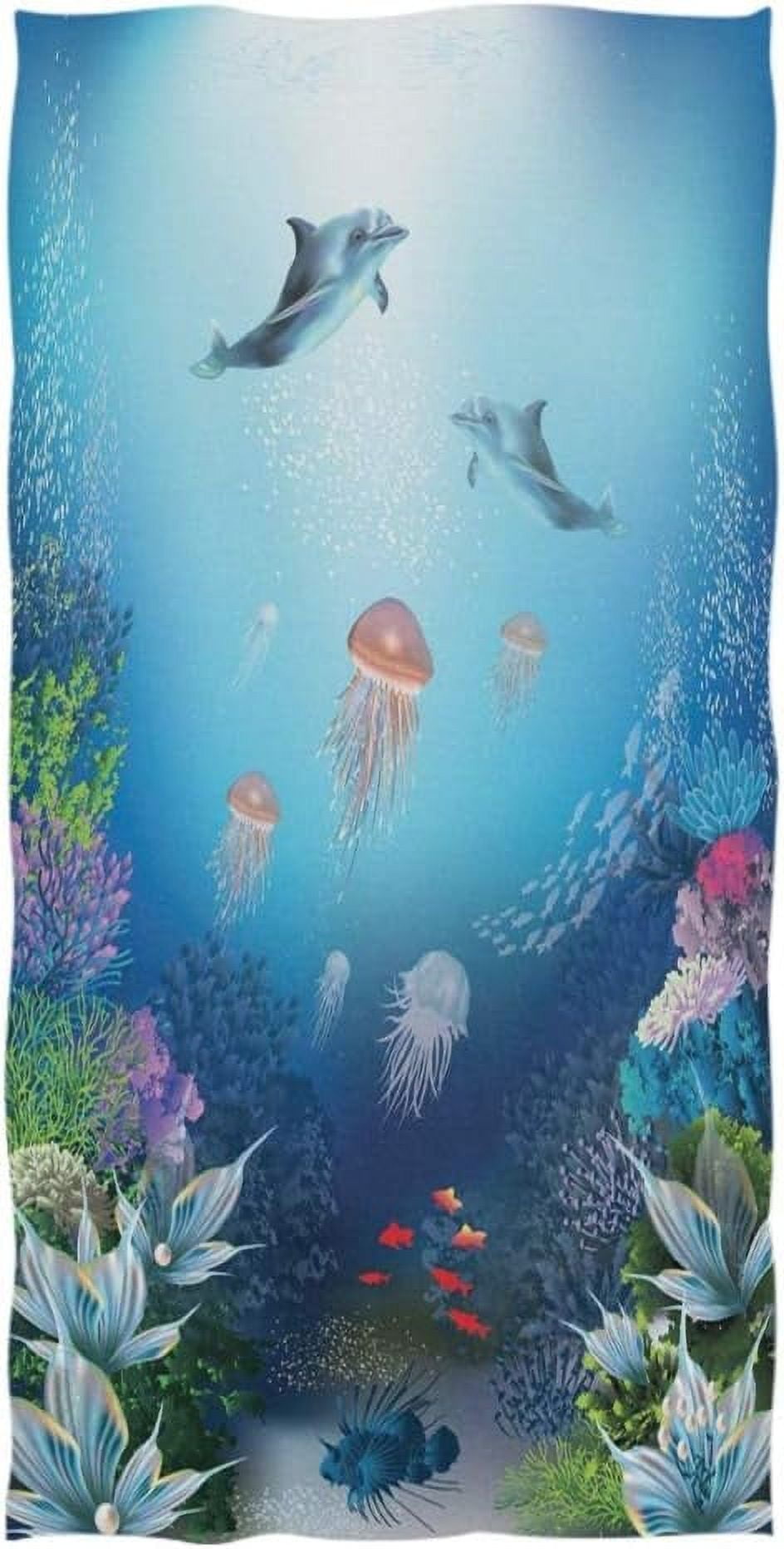 Dreamtimes Chic Beautiful Underwater World Dolphins and Jellyfish Soft ...