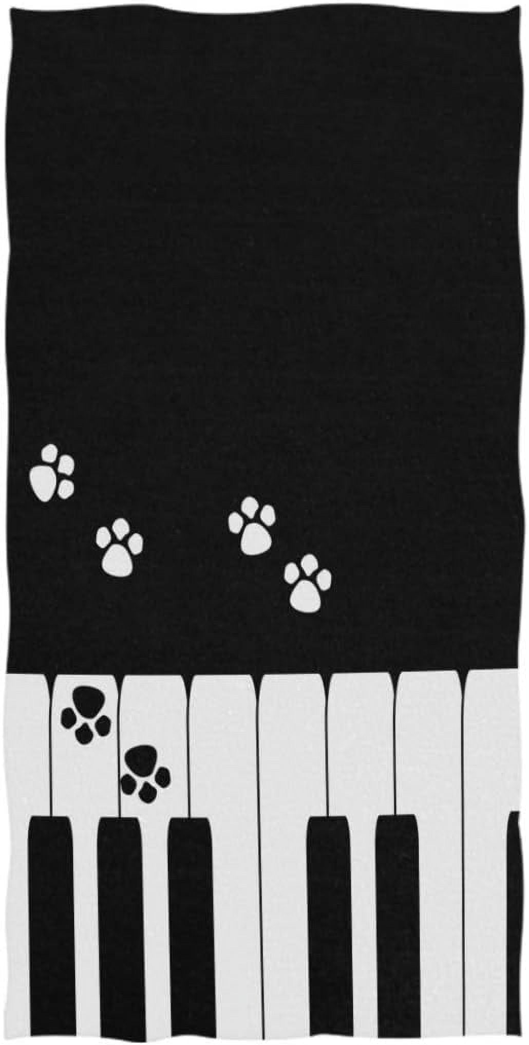Dreamtimes Chic Piano Keys with Cute Cat Footprints Soft Absorbent ...
