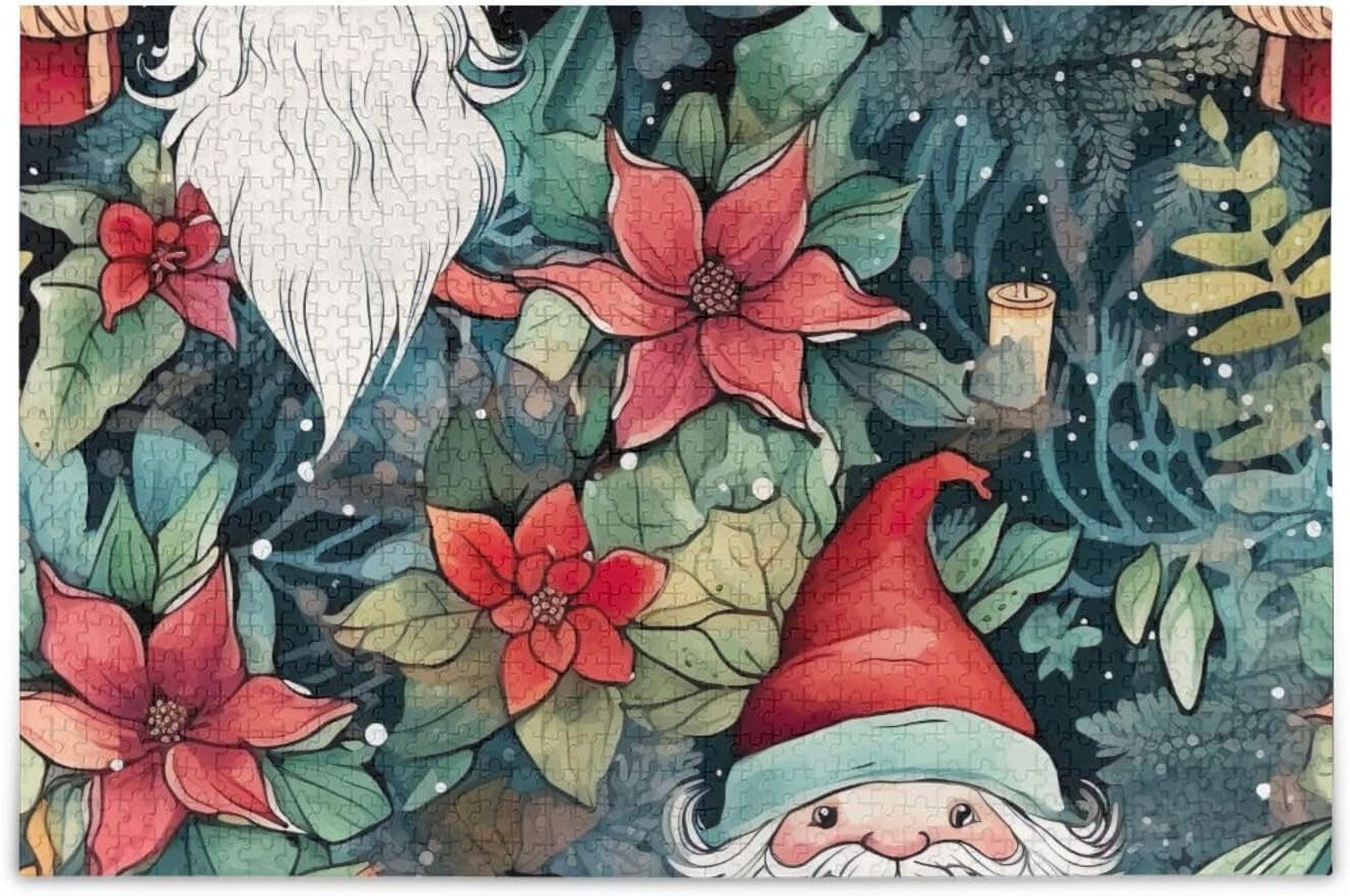 Dreamtimes Christmas Gnome and Flowers Puzzle 500 Pieces - Wooden ...