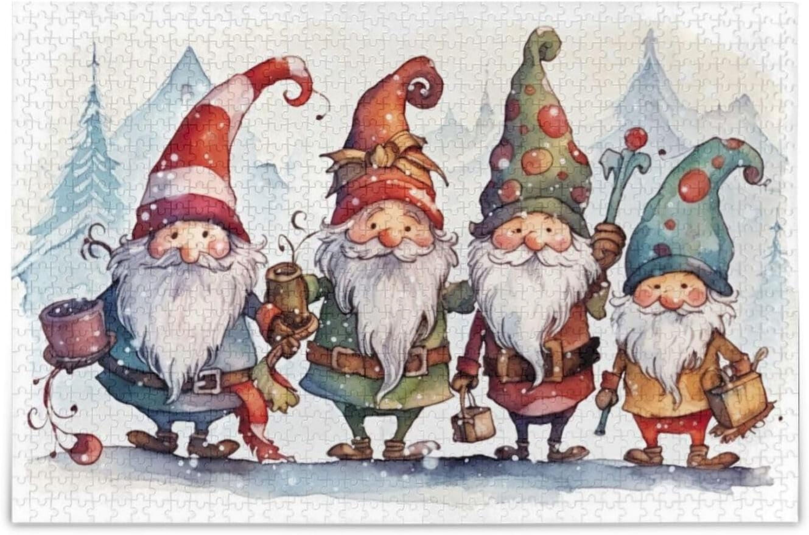 Dreamtimes Christmas Gnomes Cartoon Puzzle 500 Pieces - Wooden Jigsaw ...