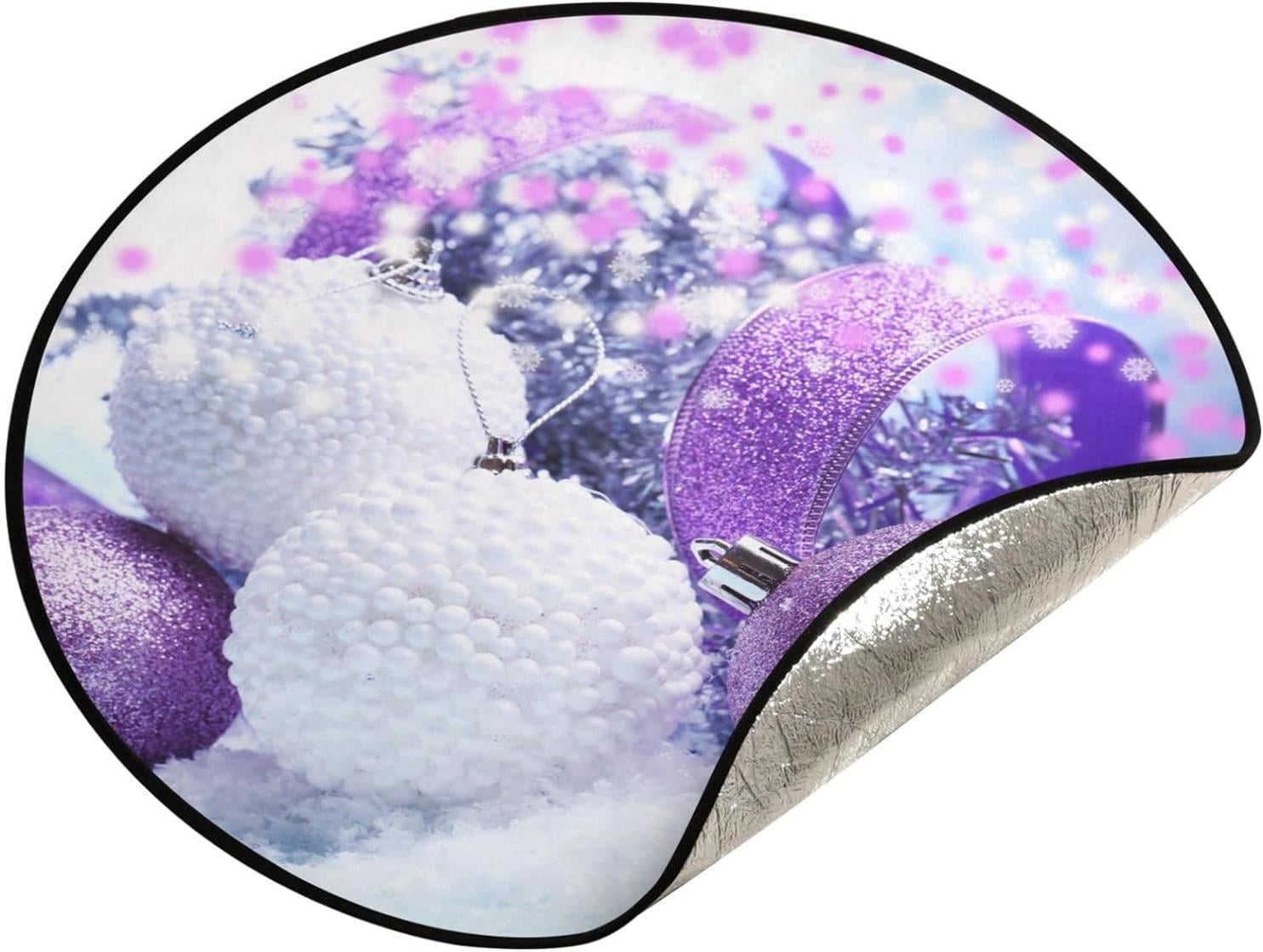Dreamtimes Christmas Purple Bauble Christmas Tree Mats Waterproof Tree ...