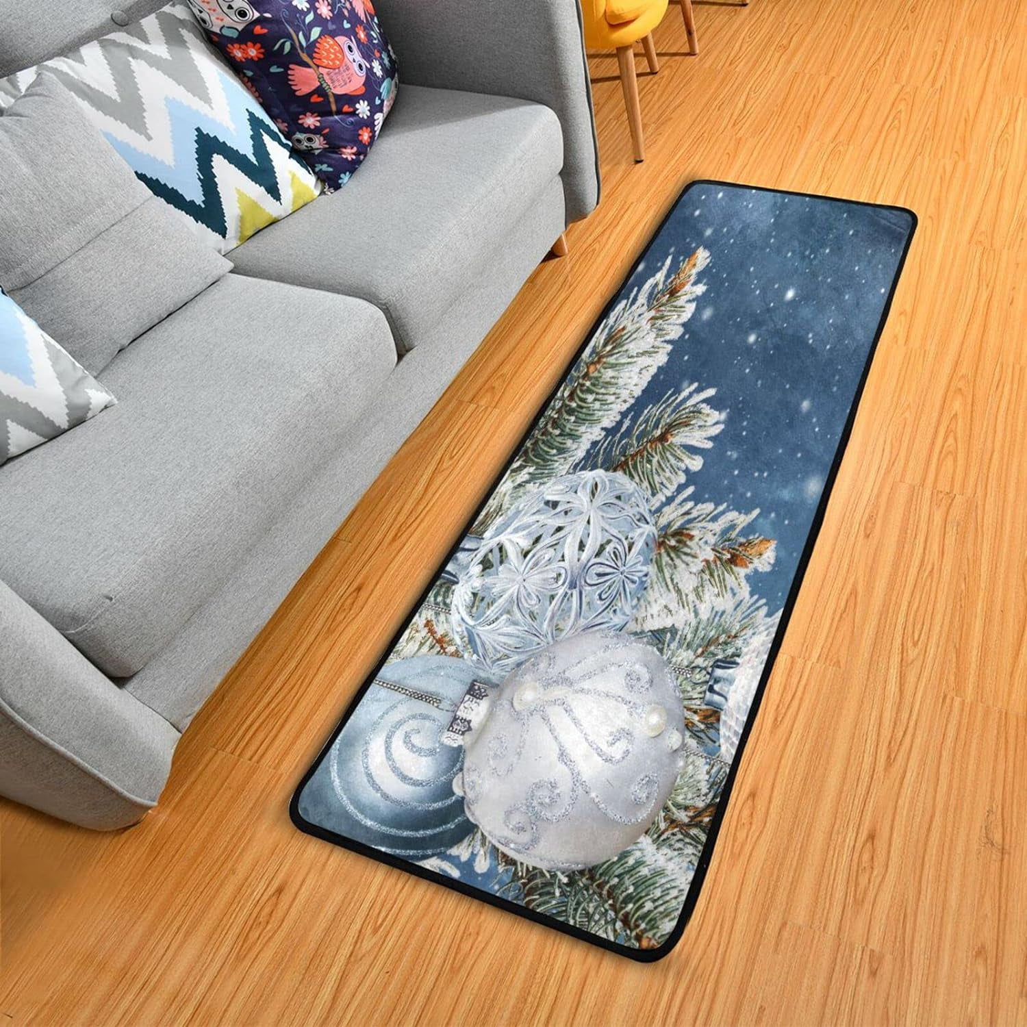 Dreamtimes Christmas Shining Balls Hallway Runner Rug 2'x6' Kitchen Rug ...
