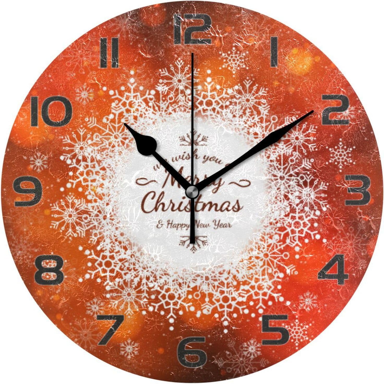 Dreamtimes Christmas Snowflake Wall Clock, Silent Non Ticking Battery ...