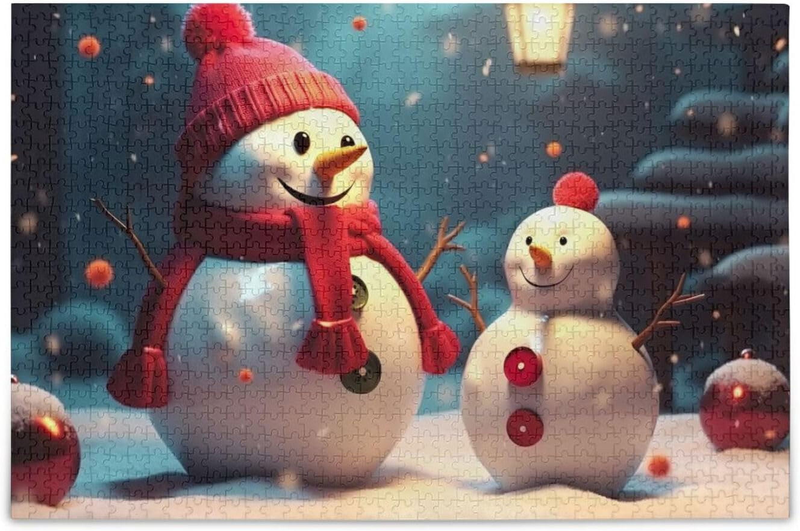 Dreamtimes Christmas Snowman Jigsaw Puzzle 1000 Pieces,Wooden Puzzles ...