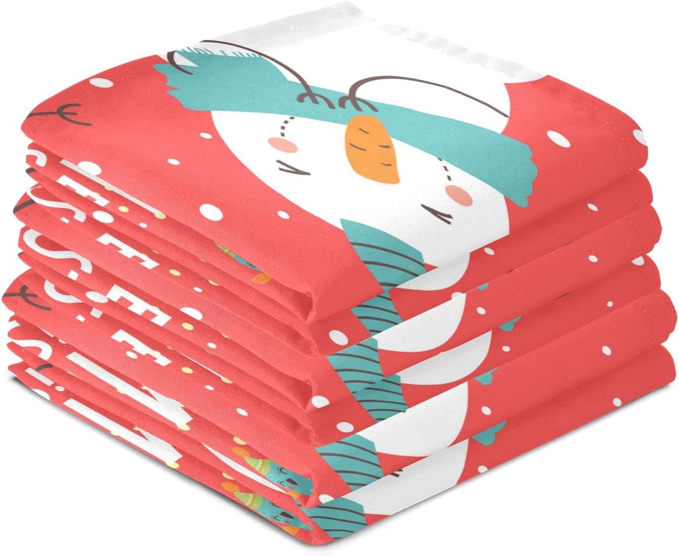 Dreamtimes Christmas Snowmen Kitchen Towels Set of 6 Dishcloths Hand ...