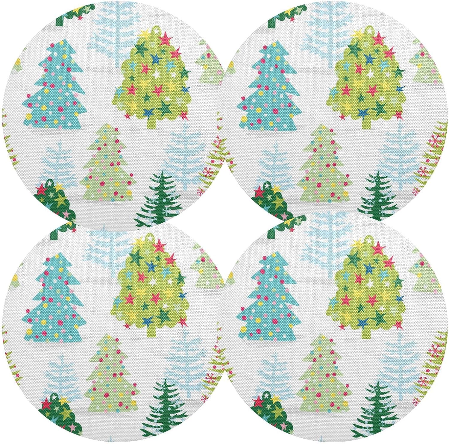 Dreamtimes Christmas Tree Placemats Set of 4 Non-Slip Heat Resistant ...