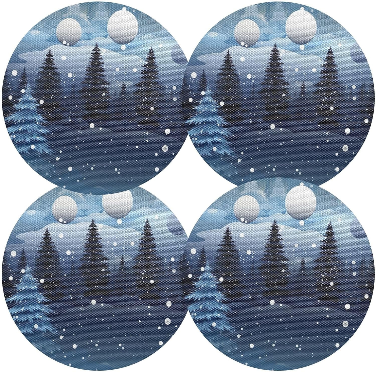 Dreamtimes Christmas Tree Placemats Set of 4 Non-Slip Heat Resistant ...