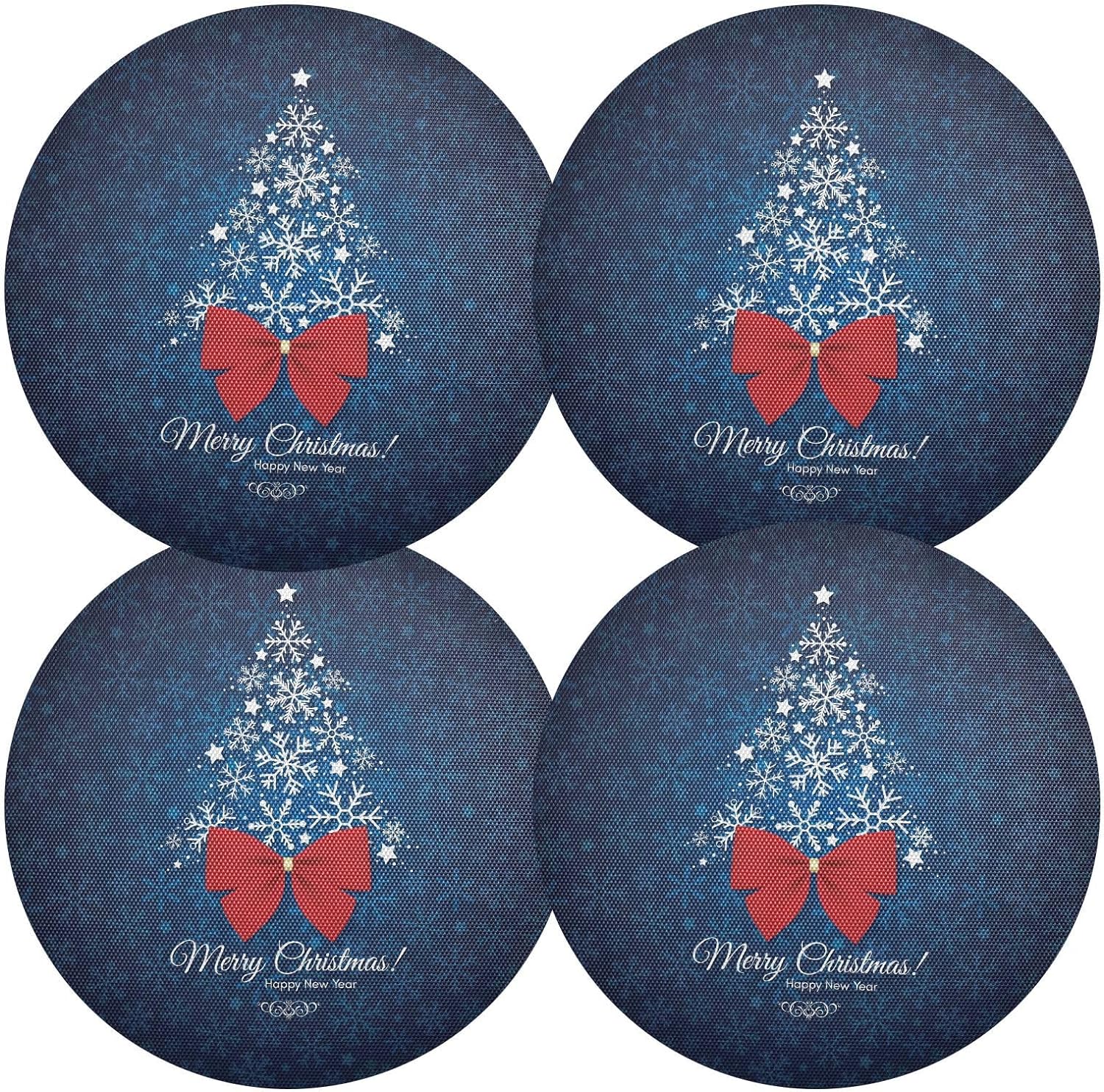 Dreamtimes Christmas Tree Placemats Set of 4 Non-Slip Heat Resistant ...
