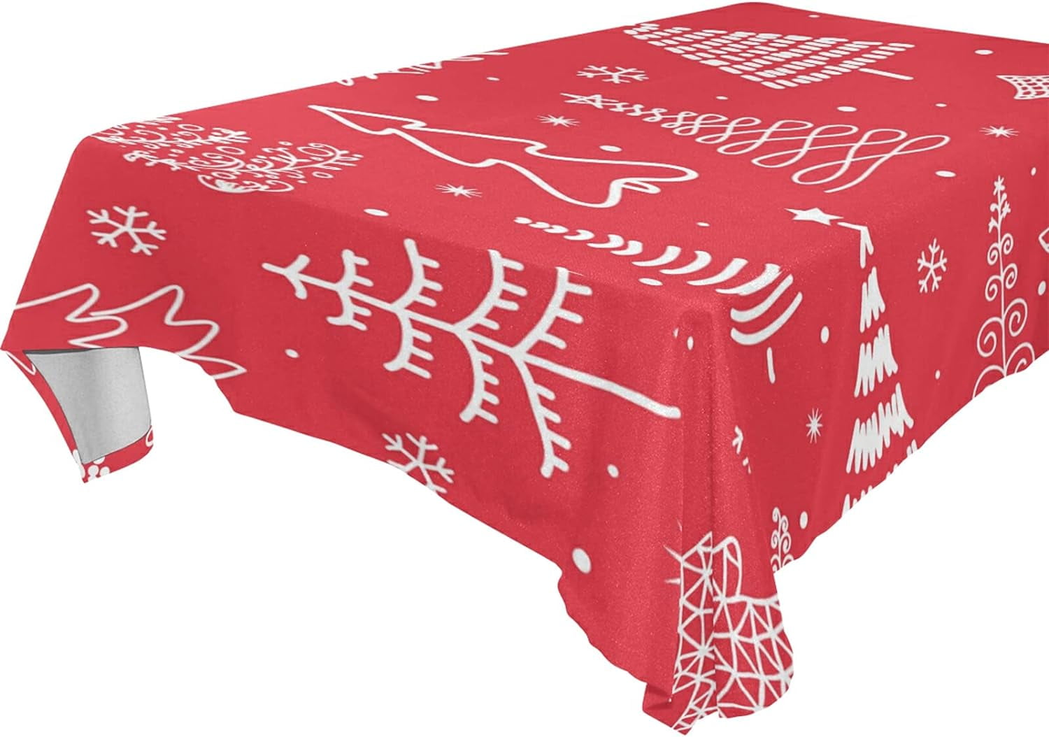 Dreamtimes Christmas Tree Tablecloth, Waterproof Washable Polyester ...