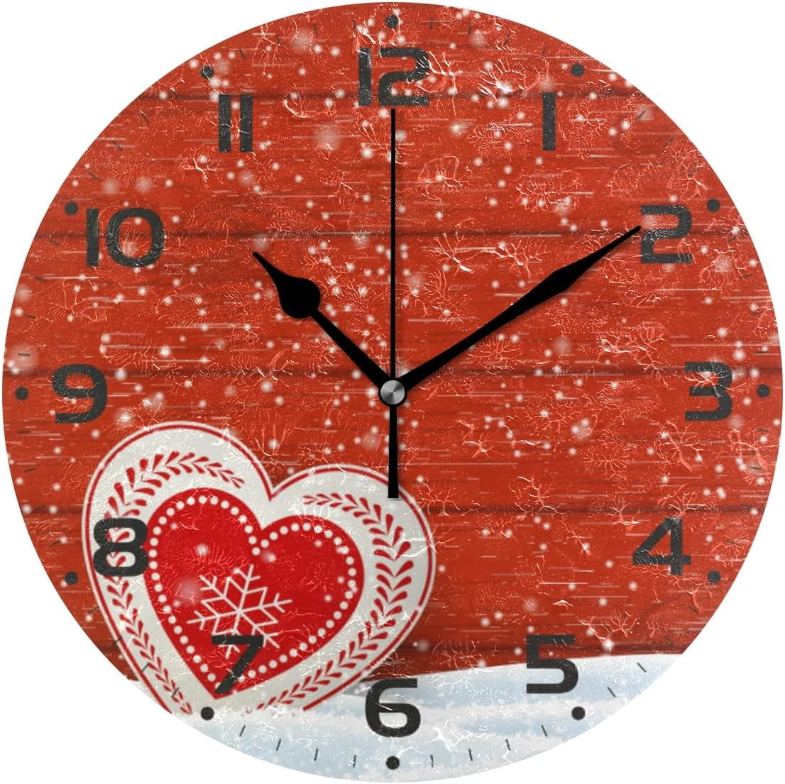 Dreamtimes Christmas Valentine's Day Heart Wall Clock, 10 Inch Silent ...