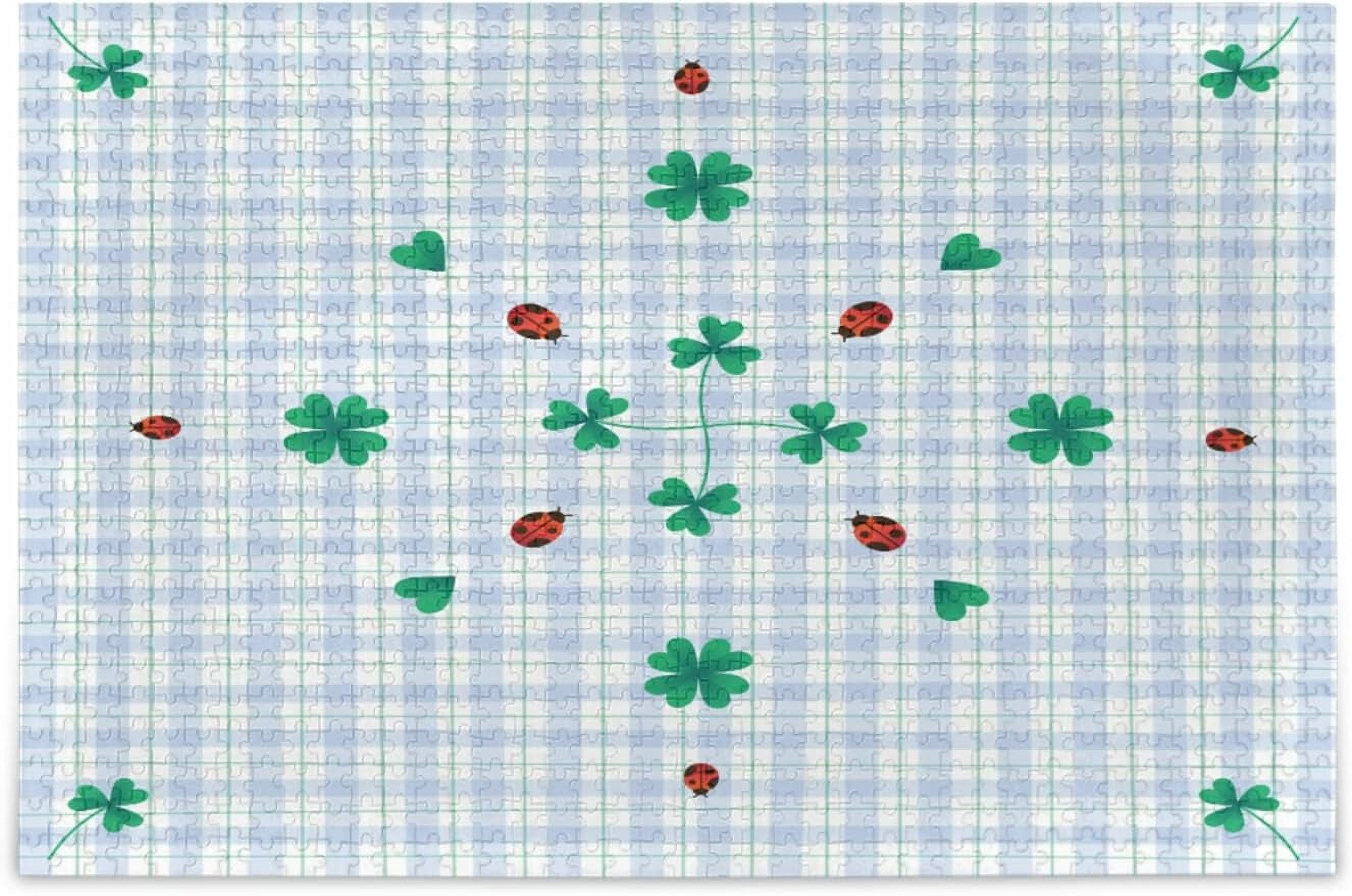 Dreamtimes Clover Gingham Print Jigsaw Puzzles, Puzzles for Adults 1000 ...
