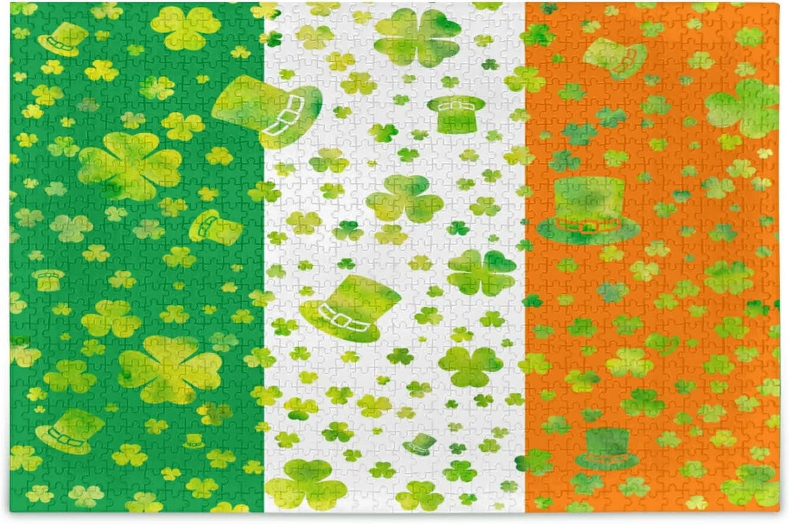 Dreamtimes Clover Leaves on Irish Flag Jigsaw Puzzles, Puzzles for ...