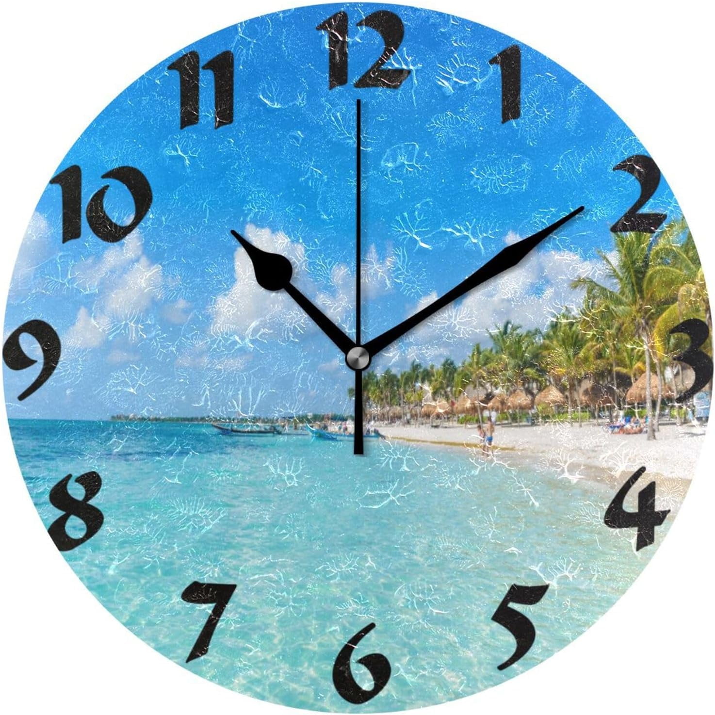 Dreamtimes Coast Wall Clock,Silent Non Ticking 10 Inch Battery Operated ...