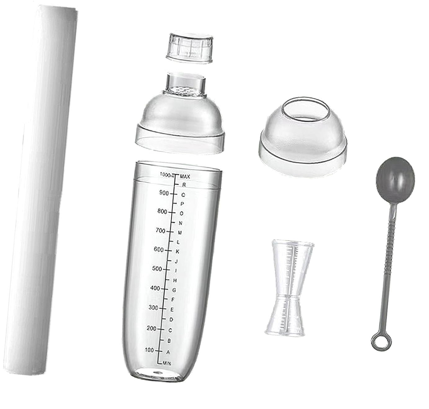 Dreamtimes Cocktail Shaker and Iced Tea Mixer Set with Scale, Clear ...