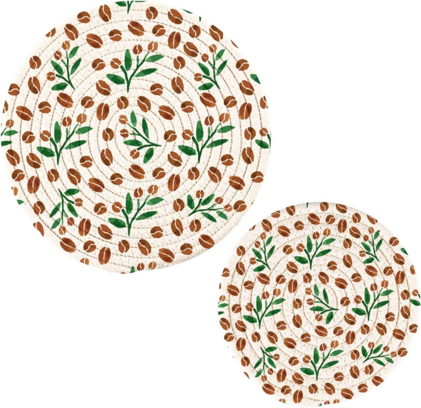 Dreamtimes Coffee Branch with Leaves Trivet Pot Holder Set of 2 ...