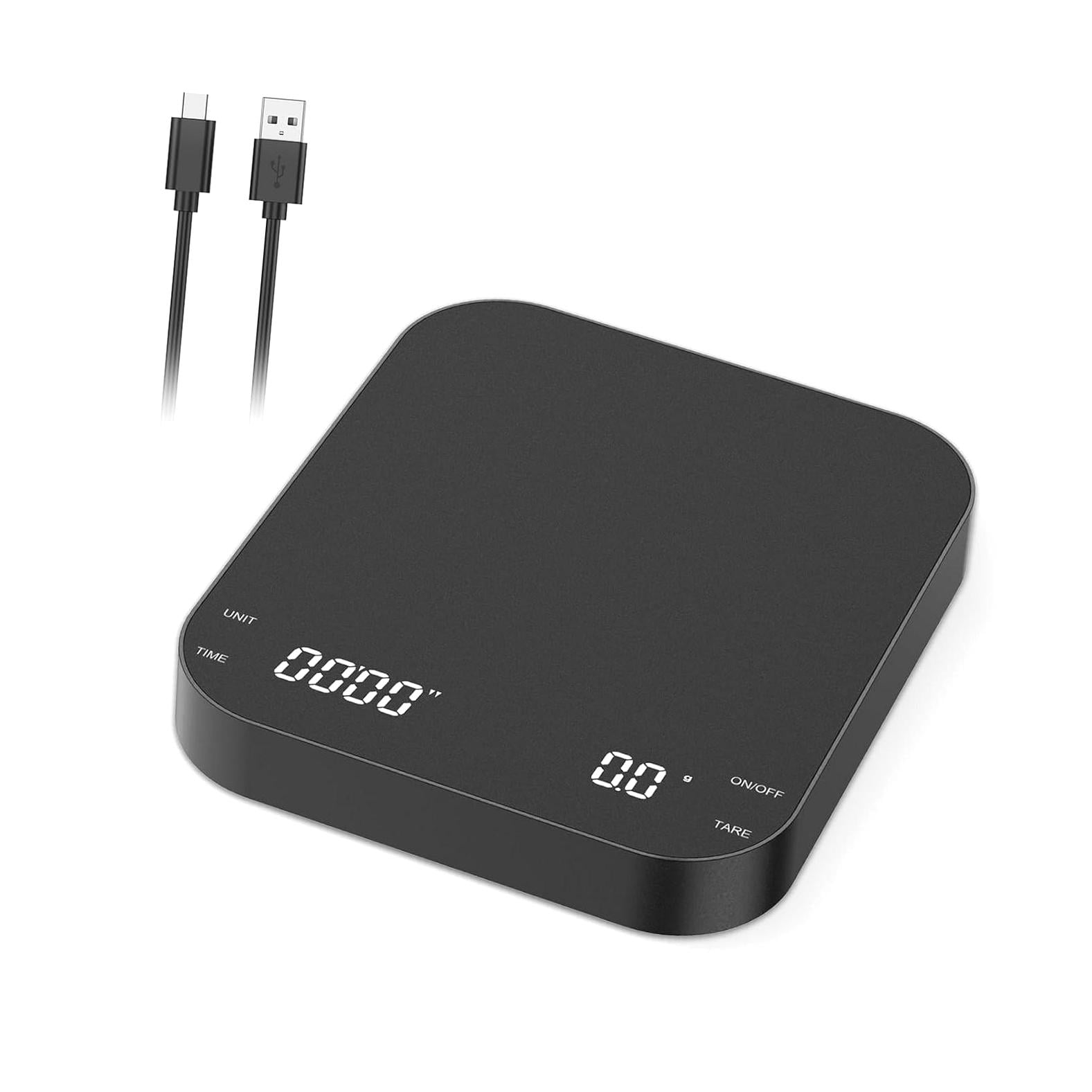 Dreamtimes Coffee Scale with Timer, 3kg/0.1g Rechargeable Digital Scale ...