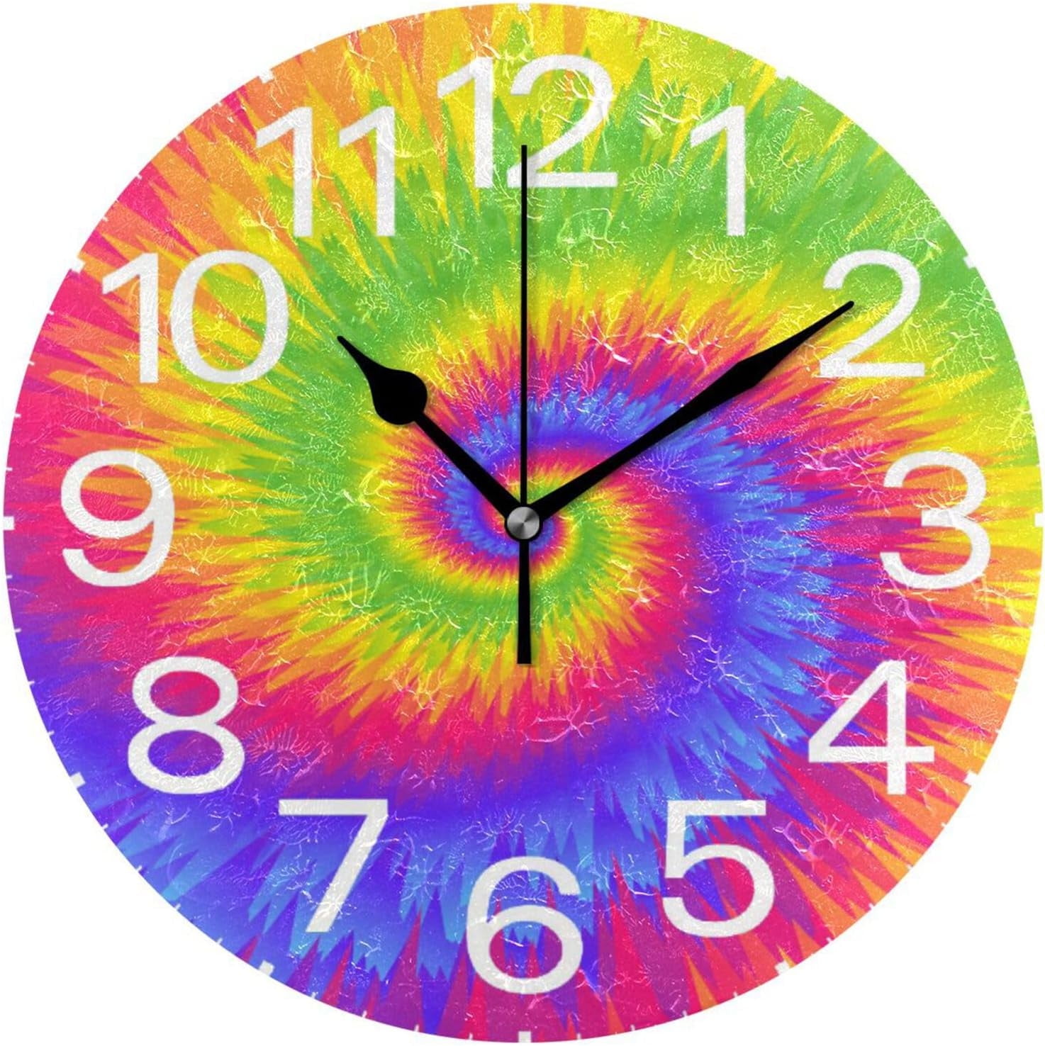 Dreamtimes Color Abstract Vortex Wall Clock,Silent Non Ticking 10 Inch ...