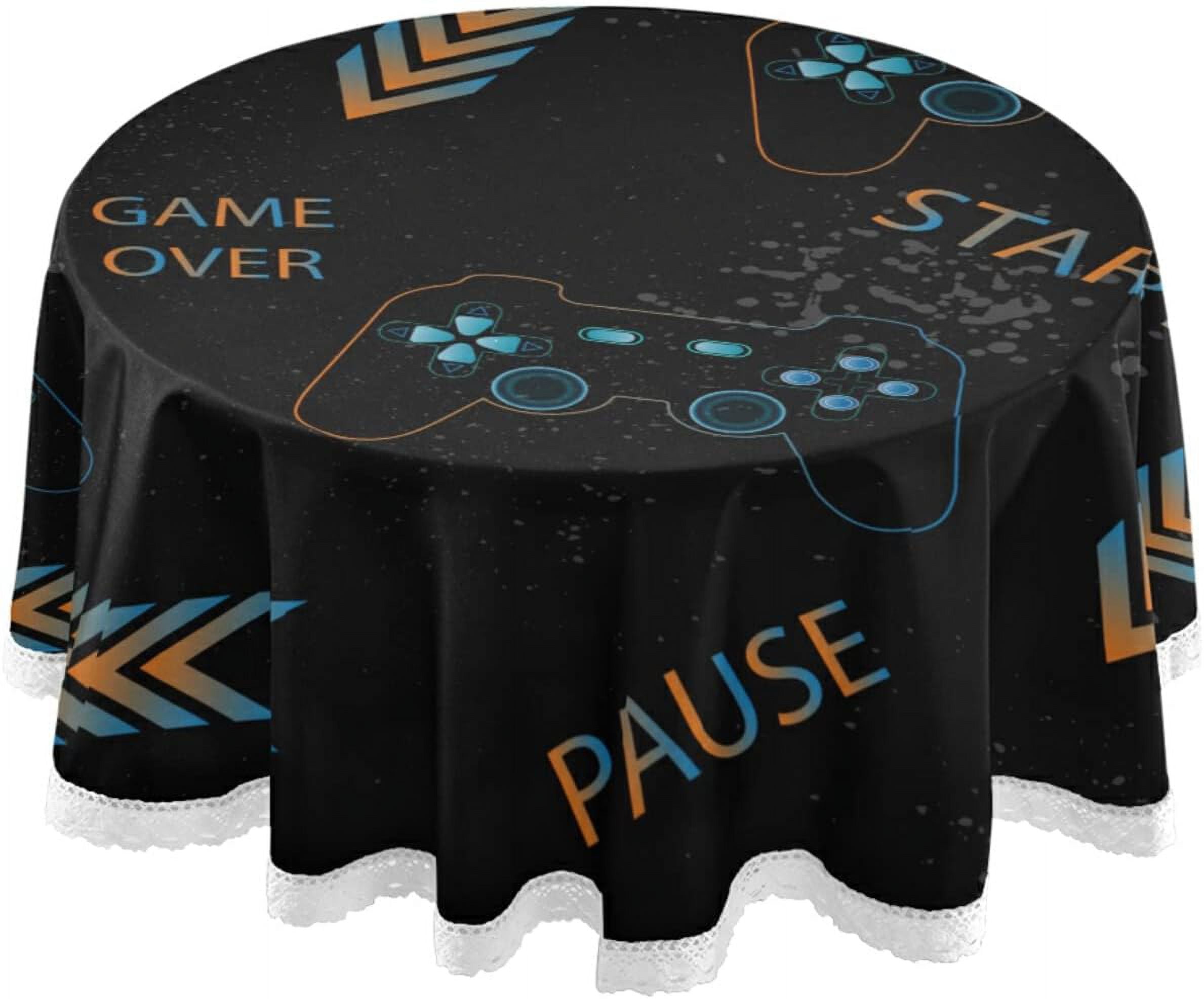 Dreamtimes Color Game Joystick Round Tablecloth 60", Table Cover Water ...