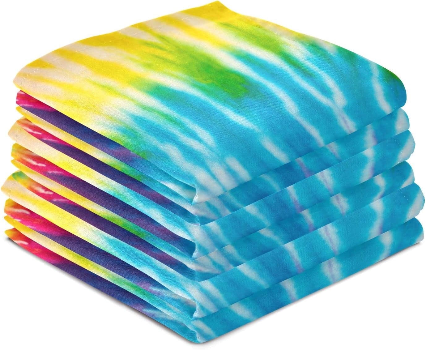 Dreamtimes Colorful Abstract Tie Dye Kitchen Towels Set of 6 Dishcloths ...