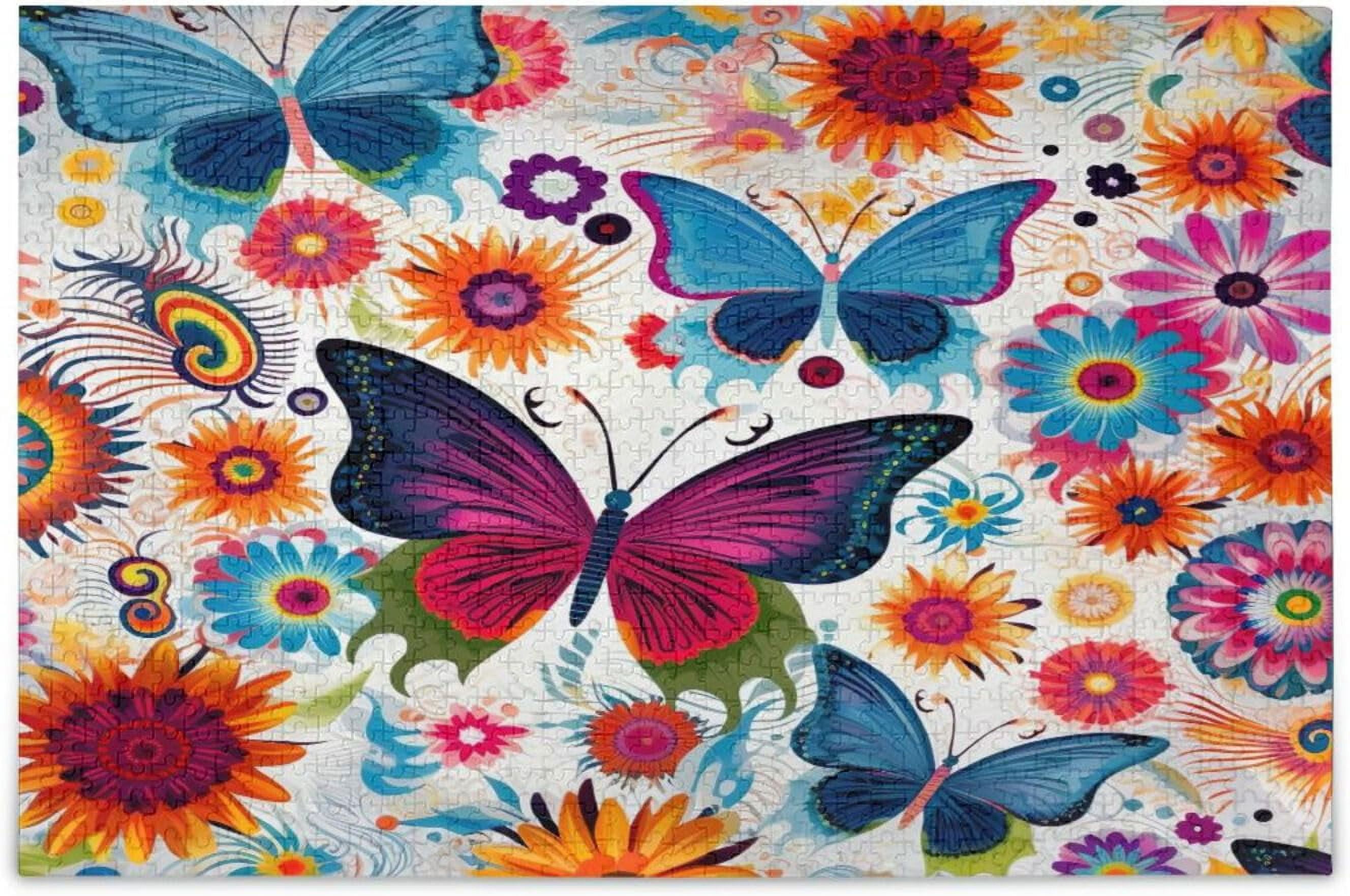 Dreamtimes Colorful Butterflies 1000 Piece Large Jigsaw Puzzle for ...