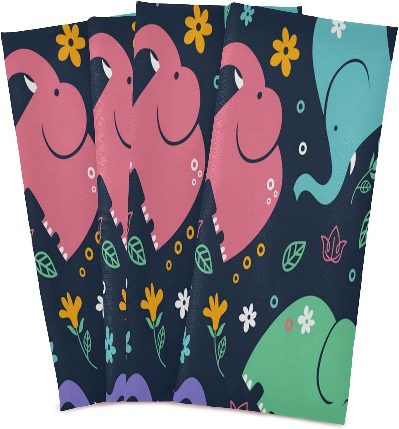 Dreamtimes Colorful Elephant Kitchen Dish Towels, 18 Inch x 28 Inch ...