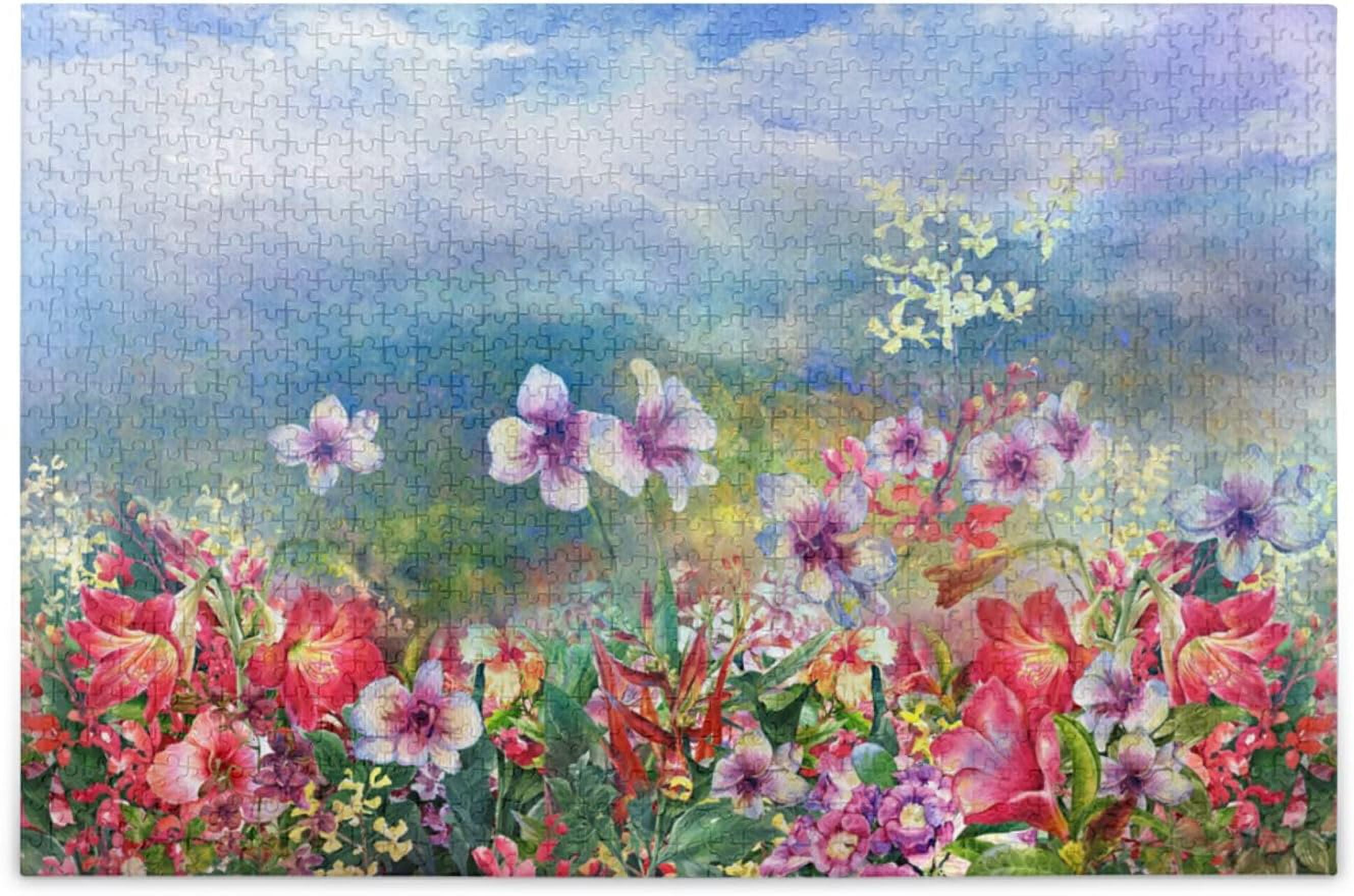 Dreamtimes Colorful Flower Watercolor Painting Jigsaw Puzzles, Puzzles ...